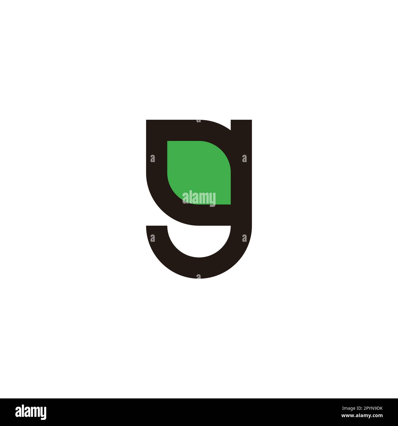 Letter g leaf, outline geometric symbol simple logo vector Stock Vector ...