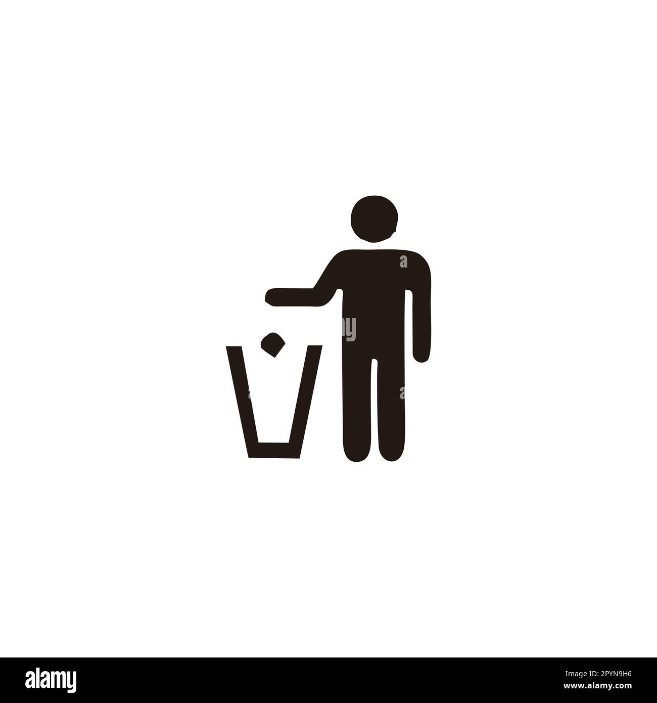 Throw garbage in its place, education geometric symbol simple logo ...