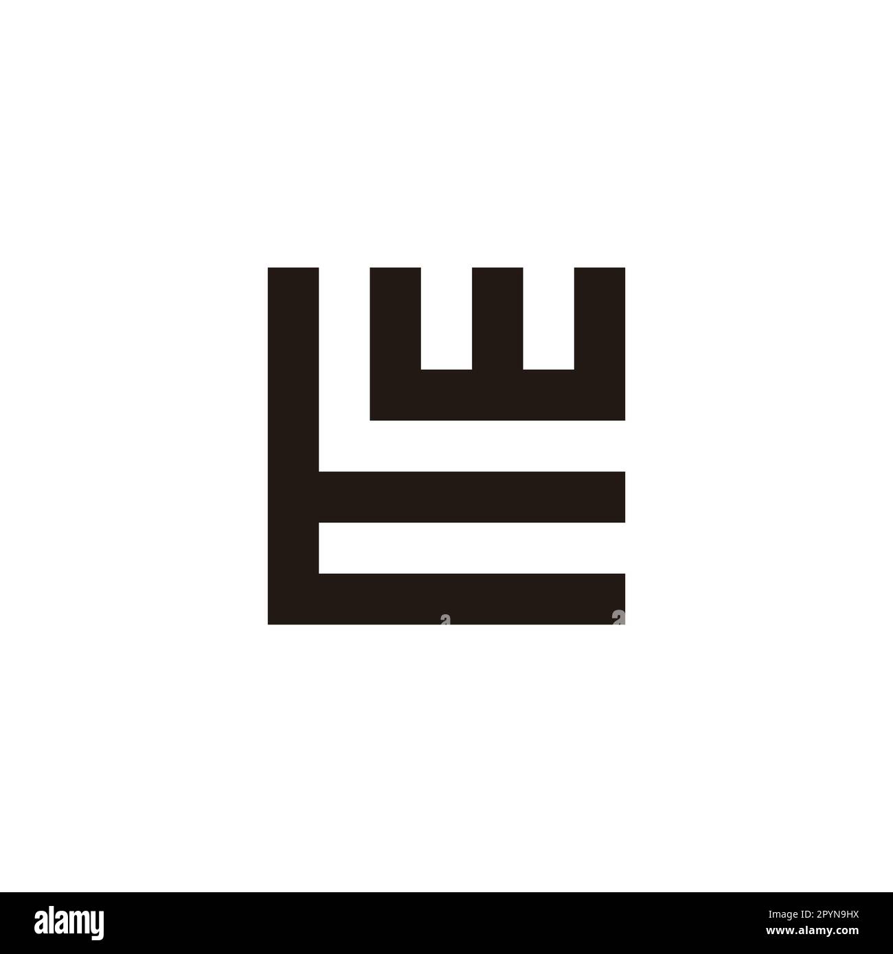 Letter t and w combination square geometric symbol simple logo vector ...