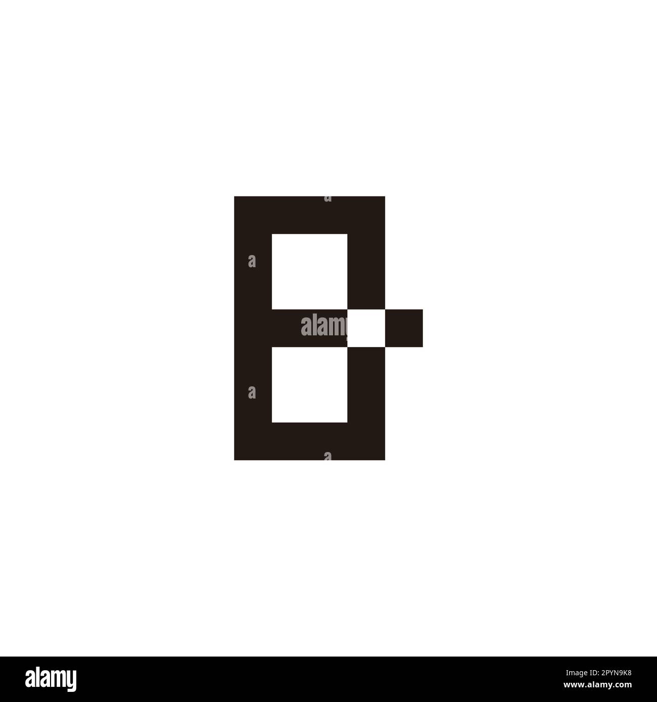 Letter E number 8 square geometric symbol simple logo vector Stock ...