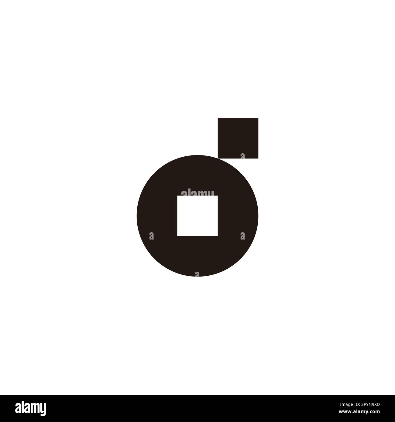 Letter d camera, circle square geometric symbol simple logo vector ...
