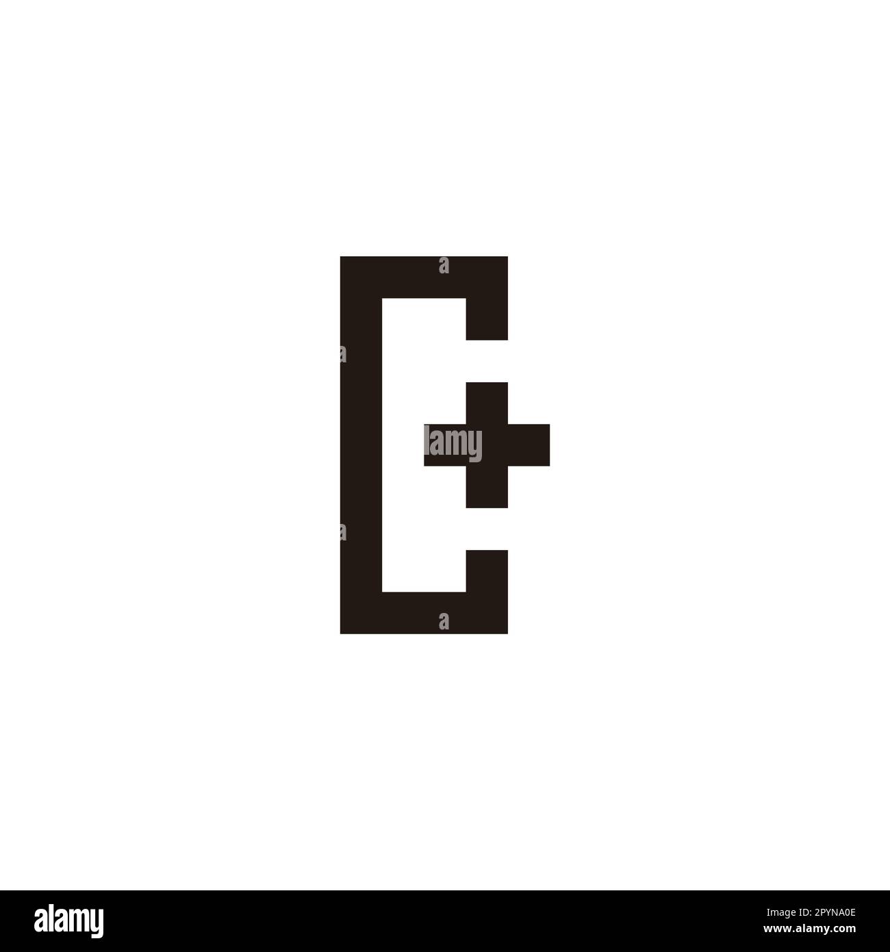 Letter C plus, square geometric symbol simple logo vector Stock Vector ...