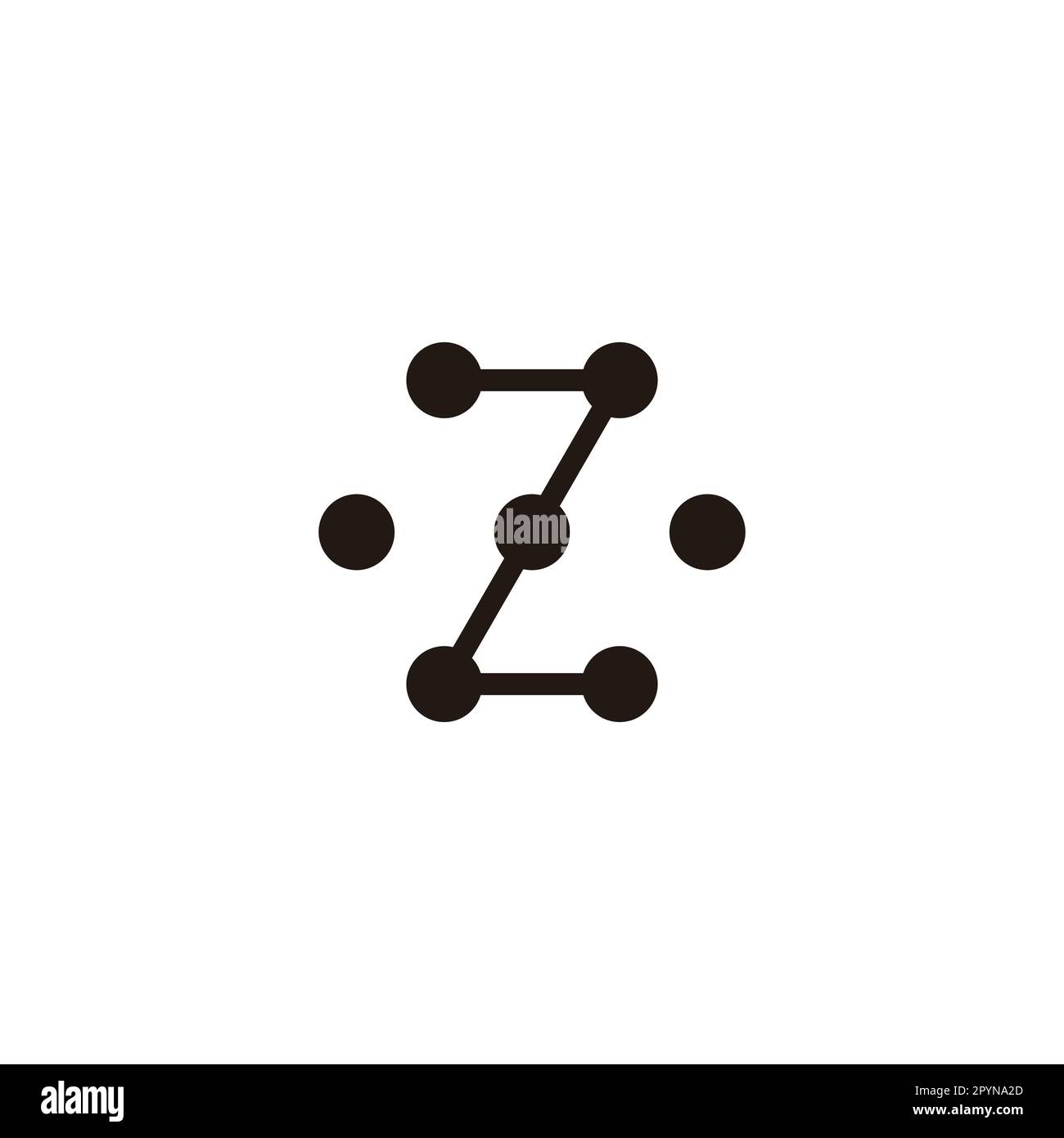 Letter Z hexagon, dots geometric symbol simple logo vector Stock Vector ...