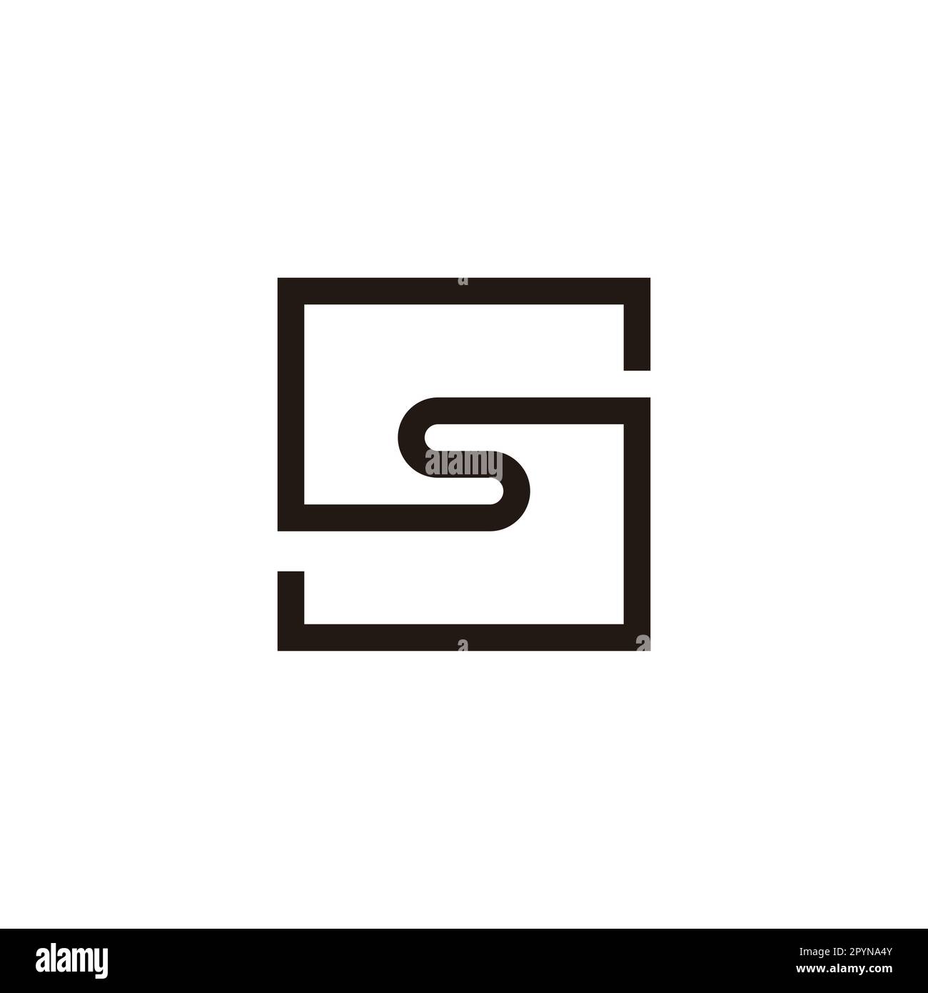Letter s curve, square round geometric symbol simple logo vector Stock ...