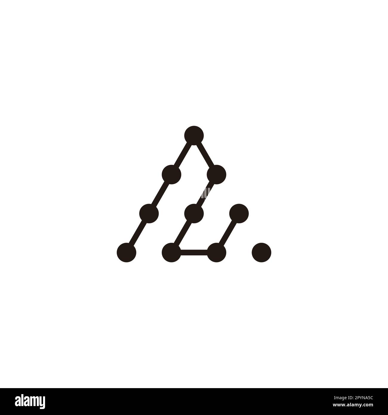 Letter N triangle, molecules geometric symbol simple logo vector Stock ...