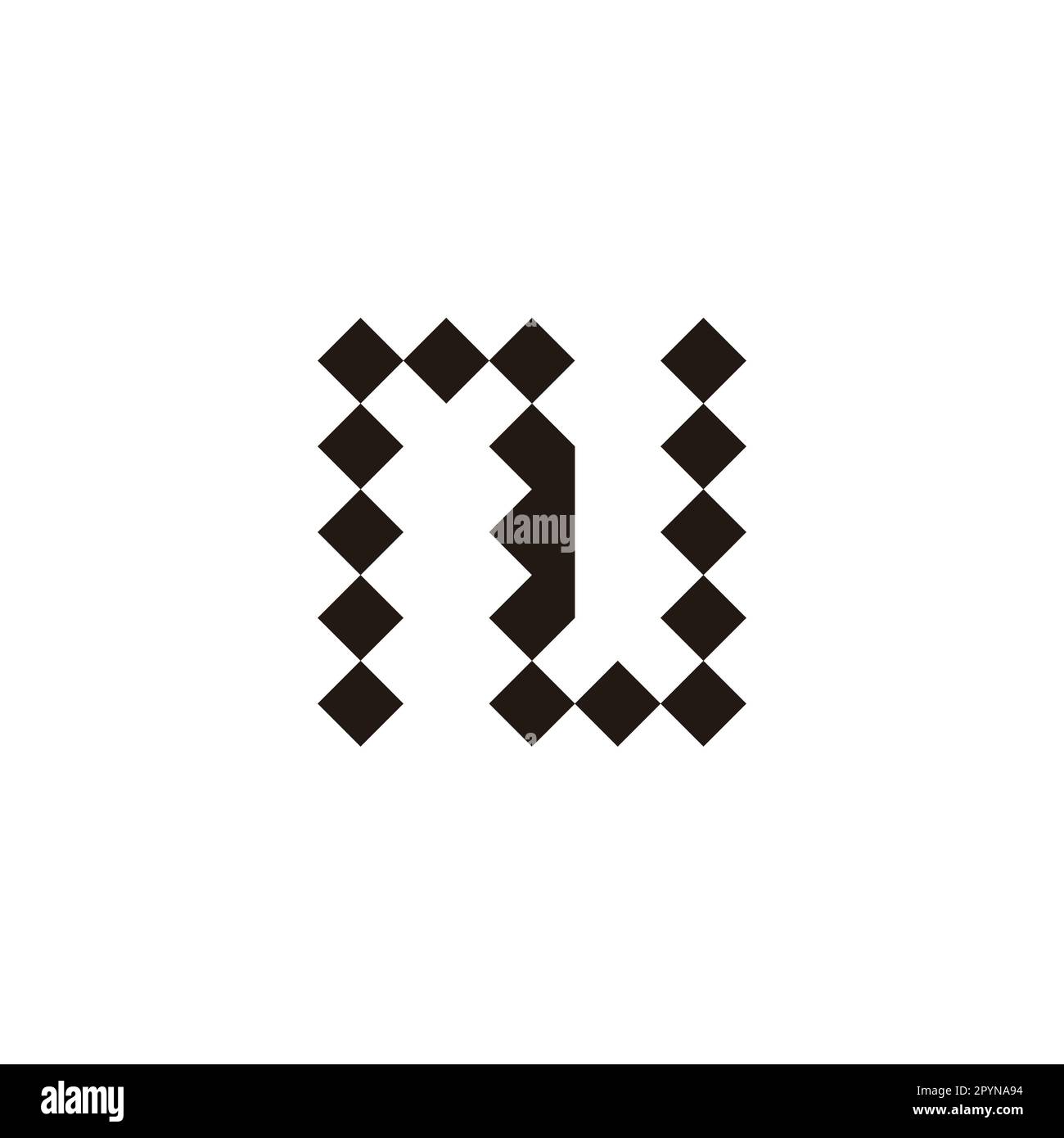 Letter N number 3 squares geometric symbol simple logo vector Stock ...