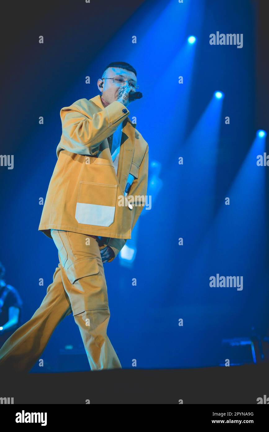 Naples, Italy. 03rd May, 2023. The Italian rapper Lazza (Jacopo ...