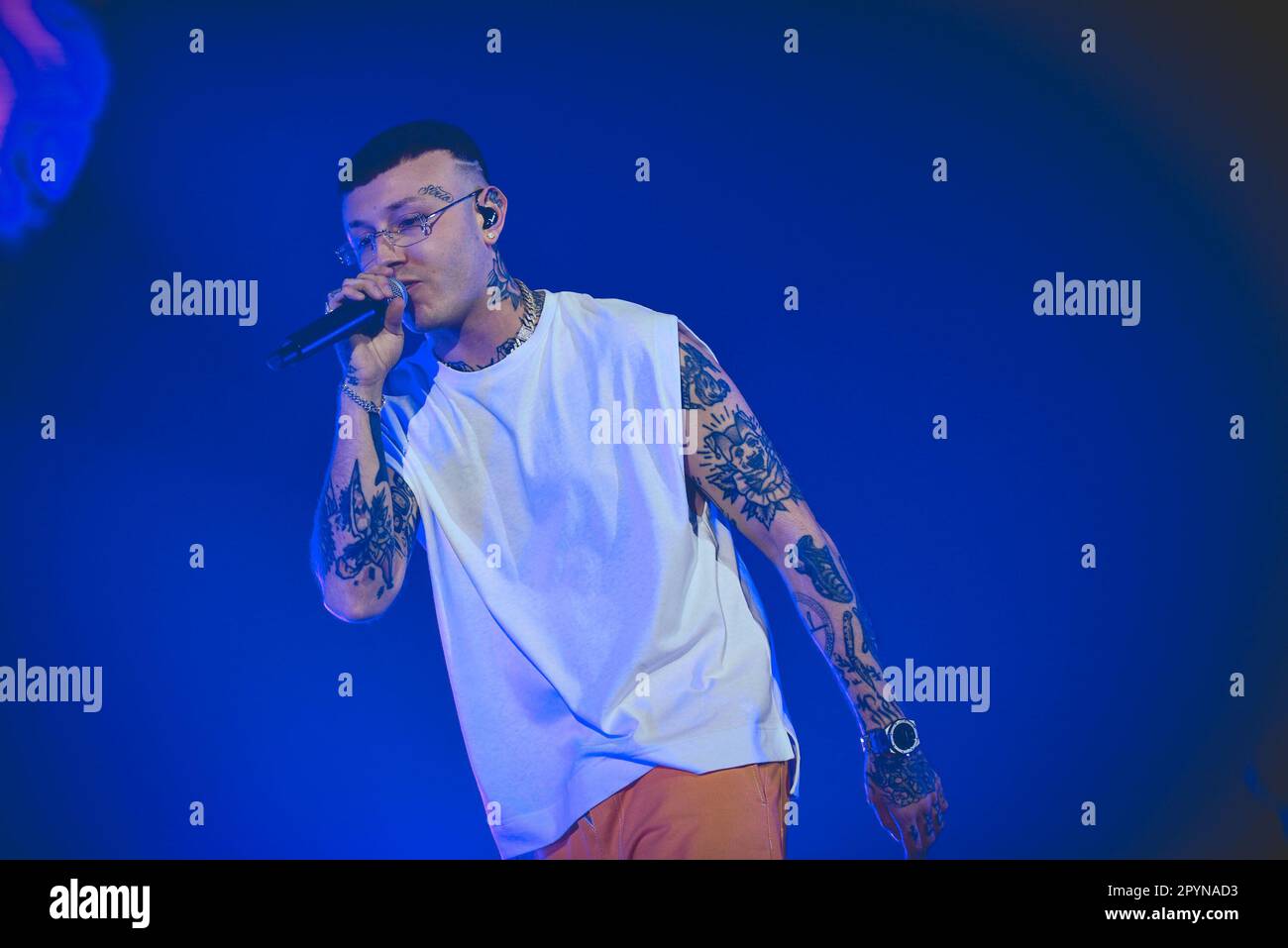 Naples, Italy. 03rd May, 2023. The Italian rapper Lazza (Jacopo ...