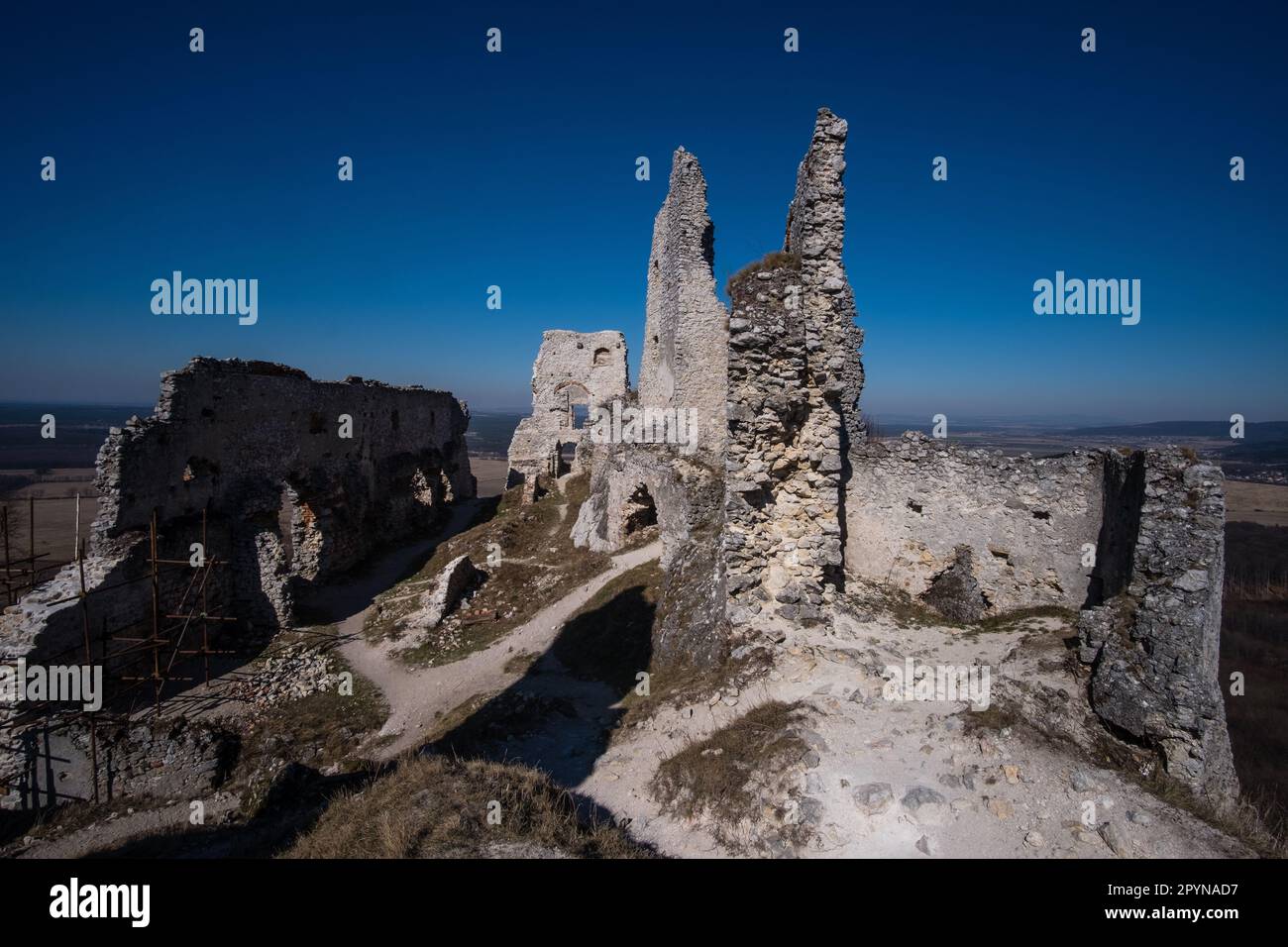 Abandoned ruins of medieval Plavecky castle in Slovakia, Central Europe ...