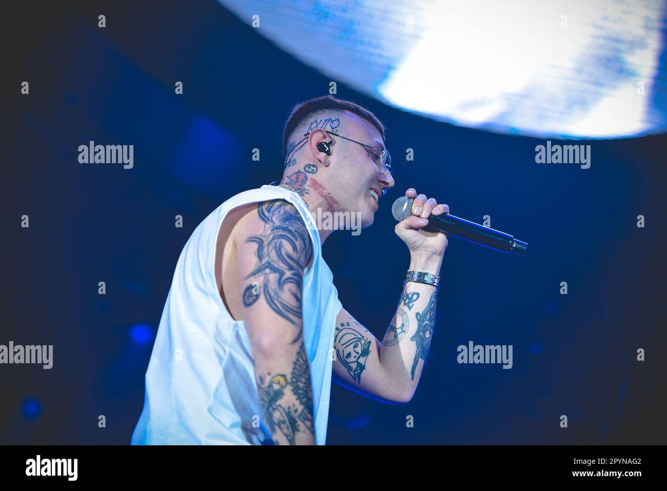 Naples, Italy. 03rd May, 2023. The Italian rapper Lazza (Jacopo ...