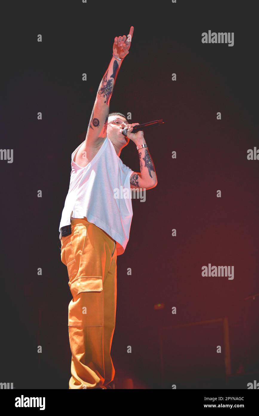 Naples, Italy. 03rd May, 2023. The Italian rapper Lazza (Jacopo ...