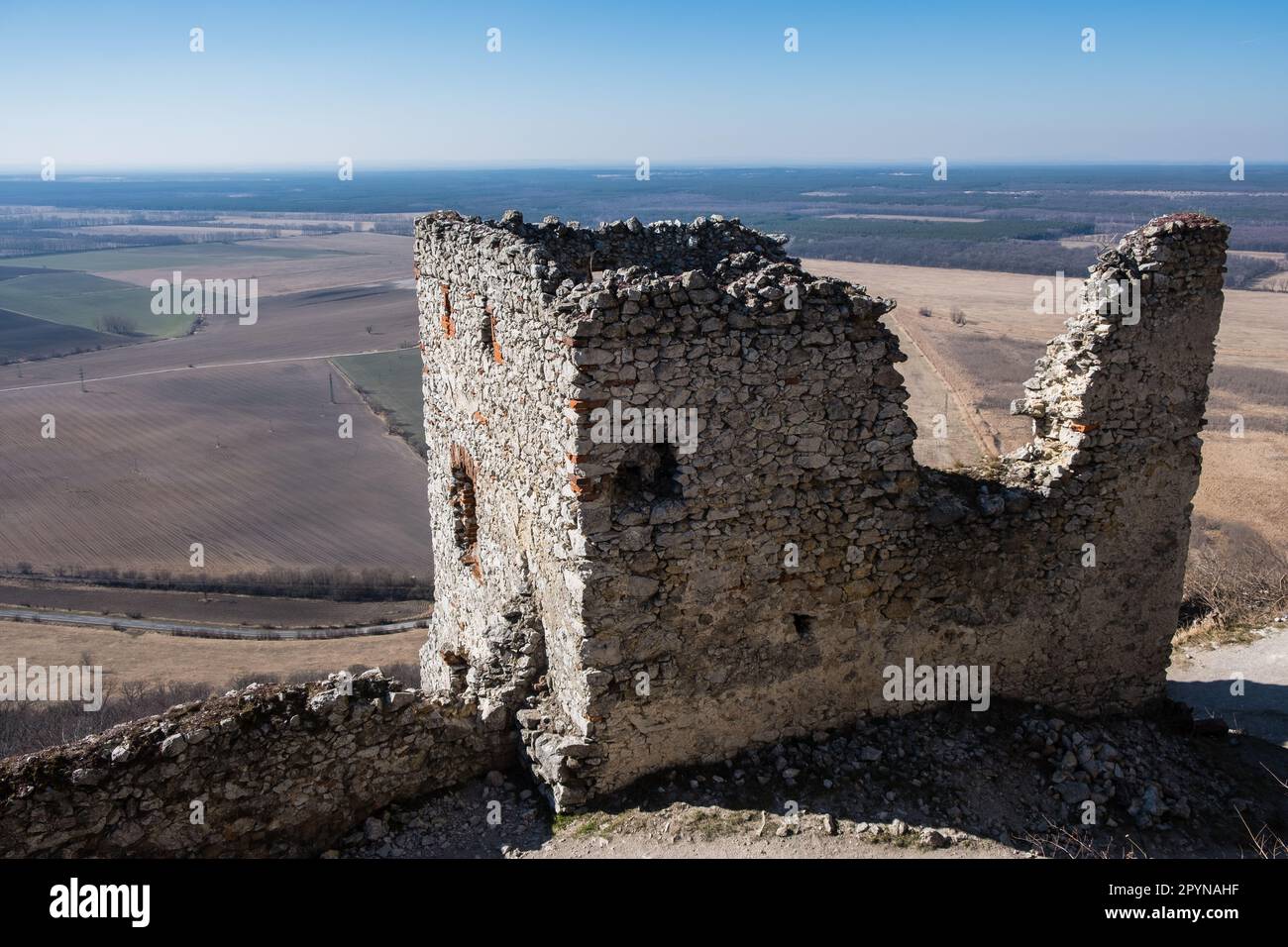 Abandoned ruins of medieval Plavecky castle in Slovakia, Central Europe ...