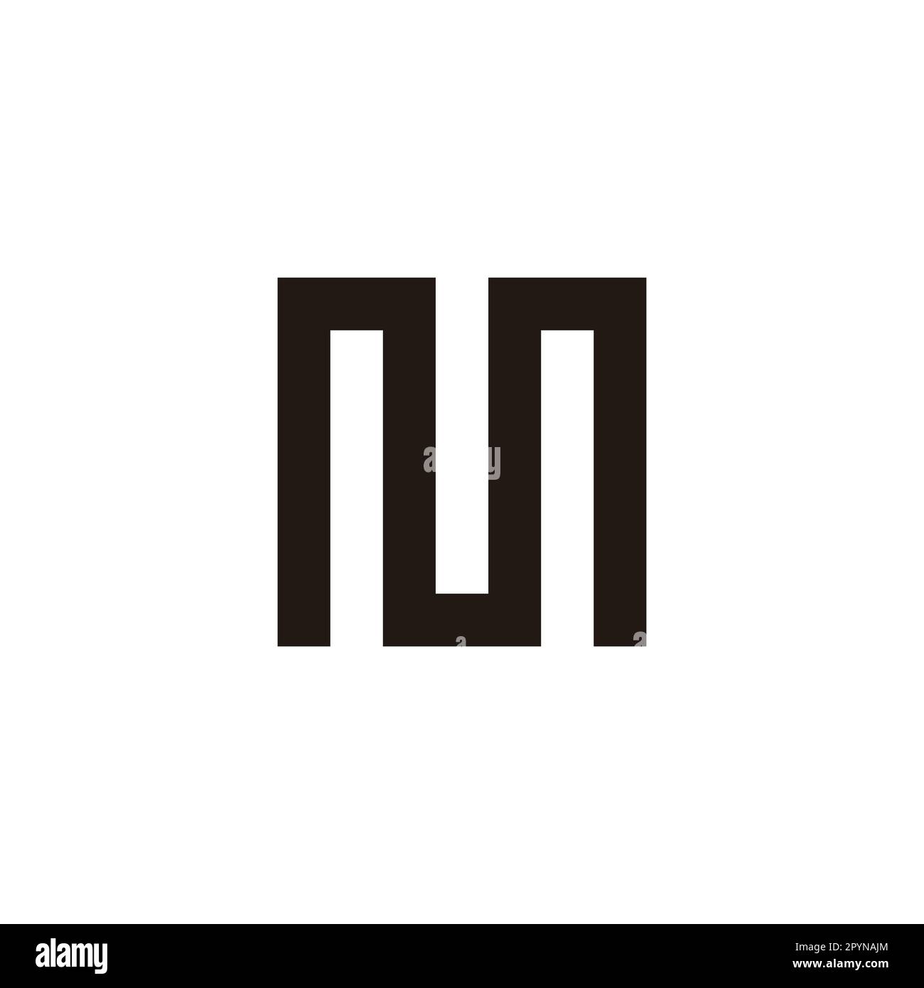 Letter M curve, square geometric symbol simple logo vector Stock Vector ...