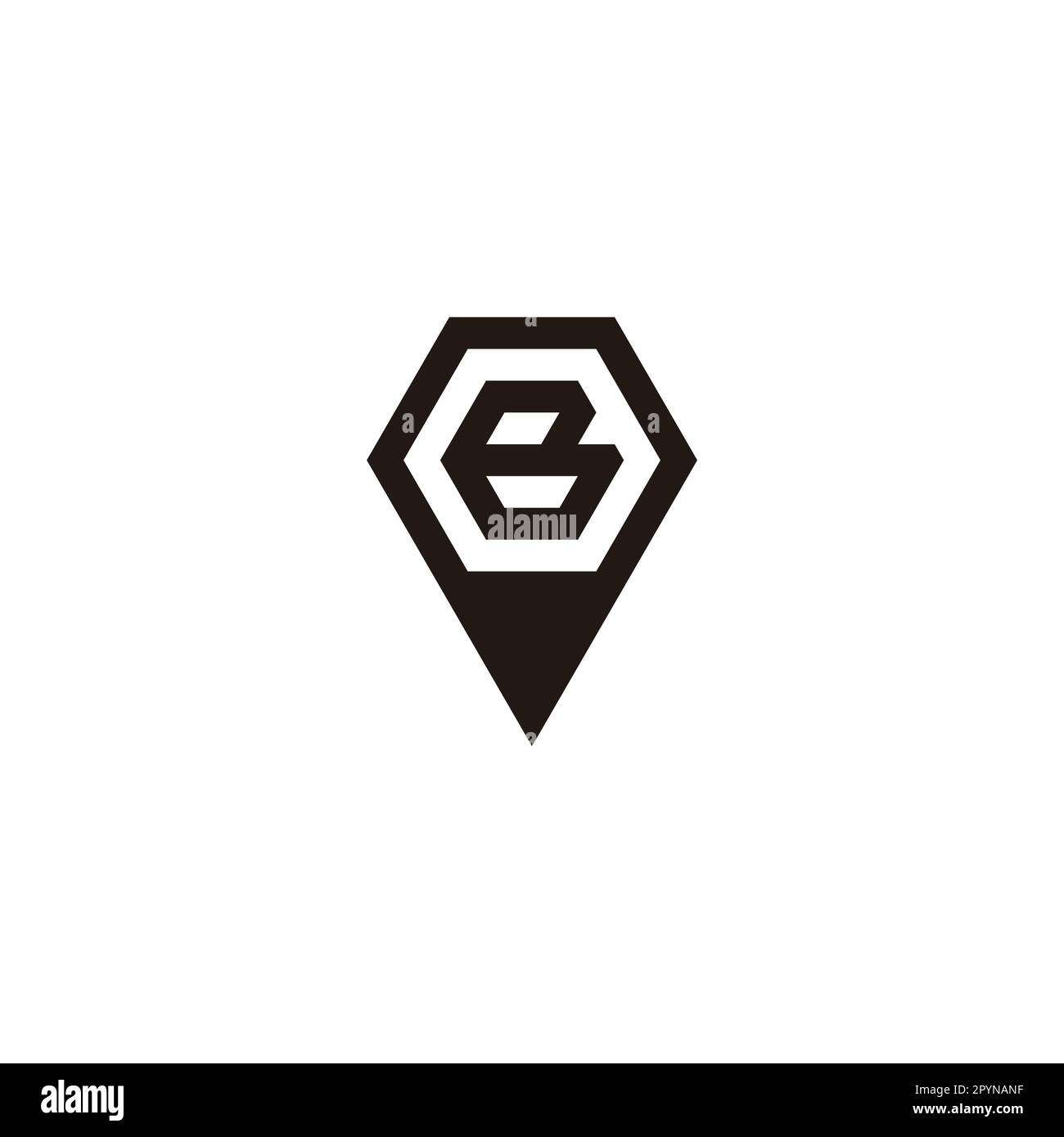 Letter B in pencil geometric symbol simple logo vector Stock Vector ...