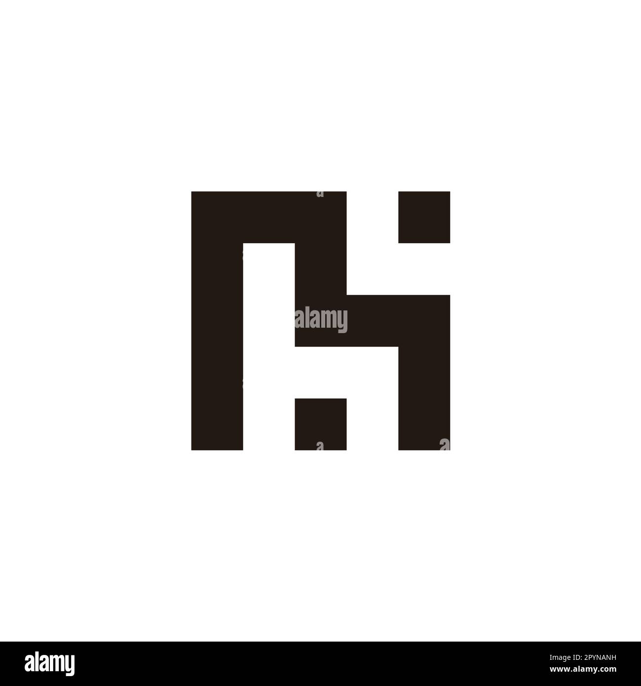 Letter M and h squares geometric symbol simple logo vector Stock Vector ...