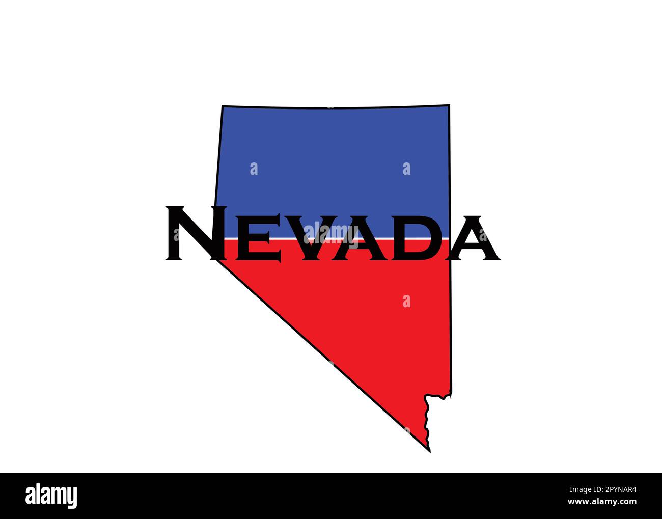 Politically split state of Nevada with half red and blue Stock Photo ...