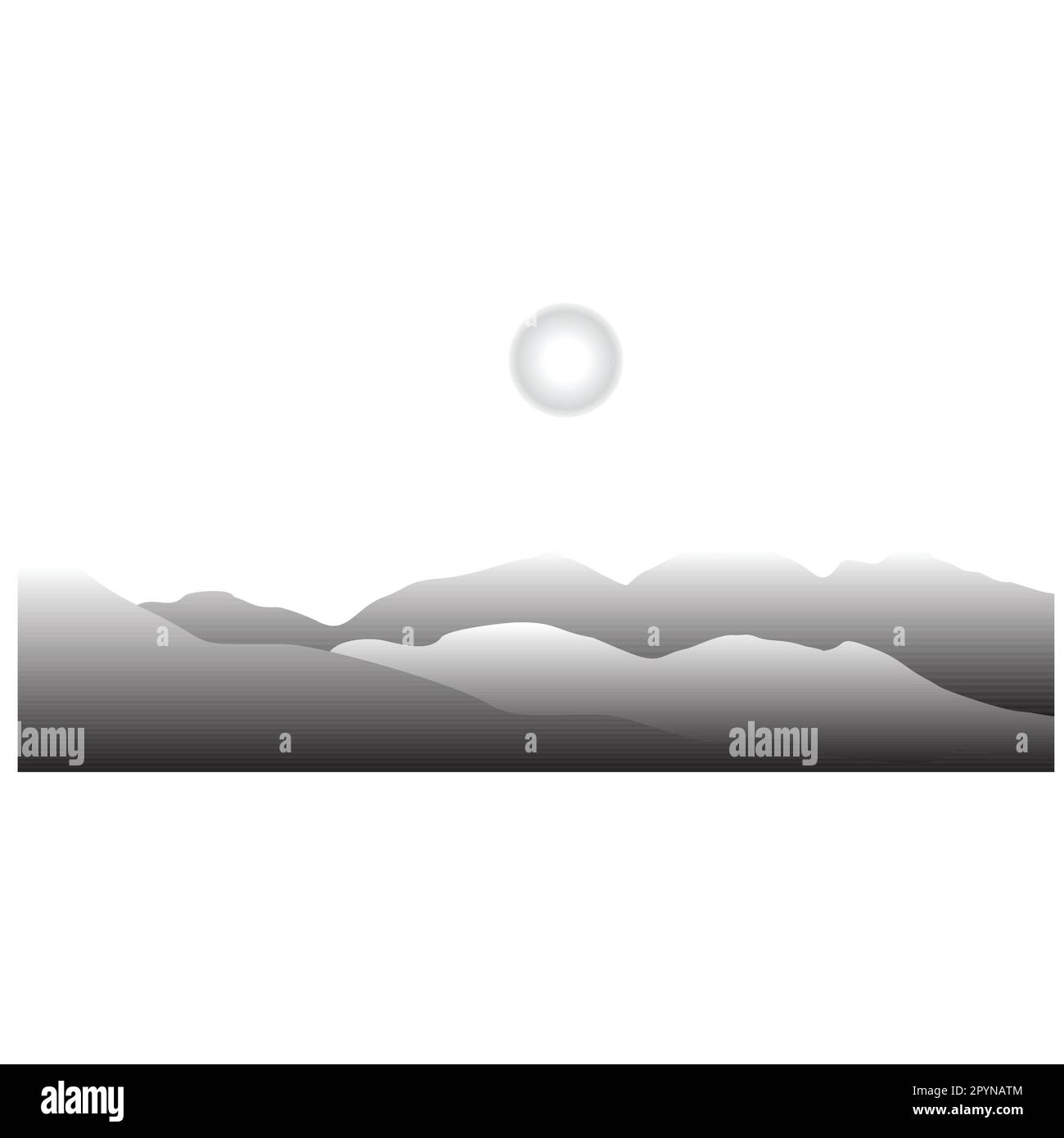Hills, sun geometric symbol simple logo vector Stock Vector Image & Art ...