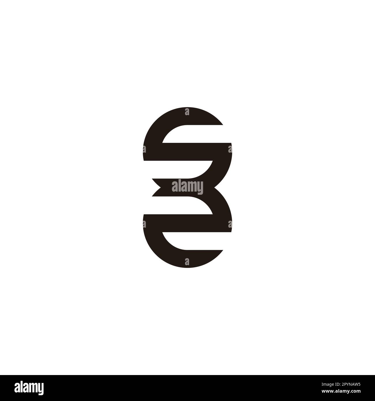 Letter E ribbon, number 8 outline geometric symbol simple logo vector ...