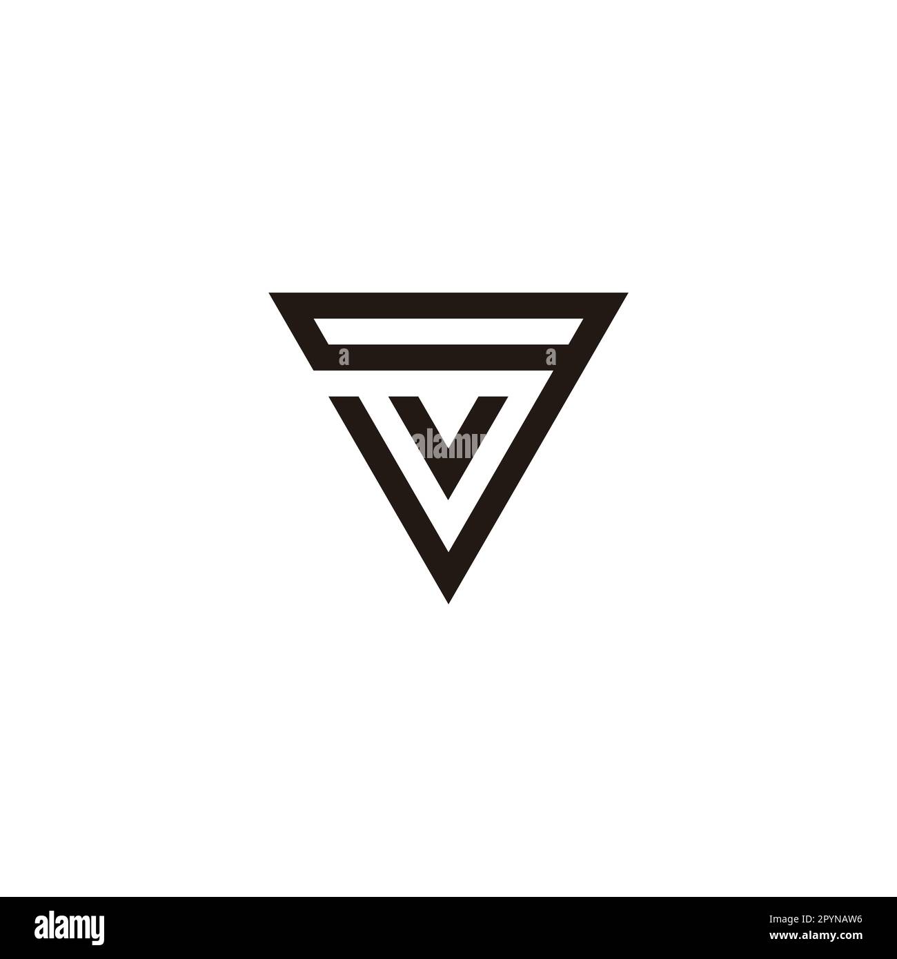 Letter v in g, triangle geometric symbol simple logo vector Stock ...