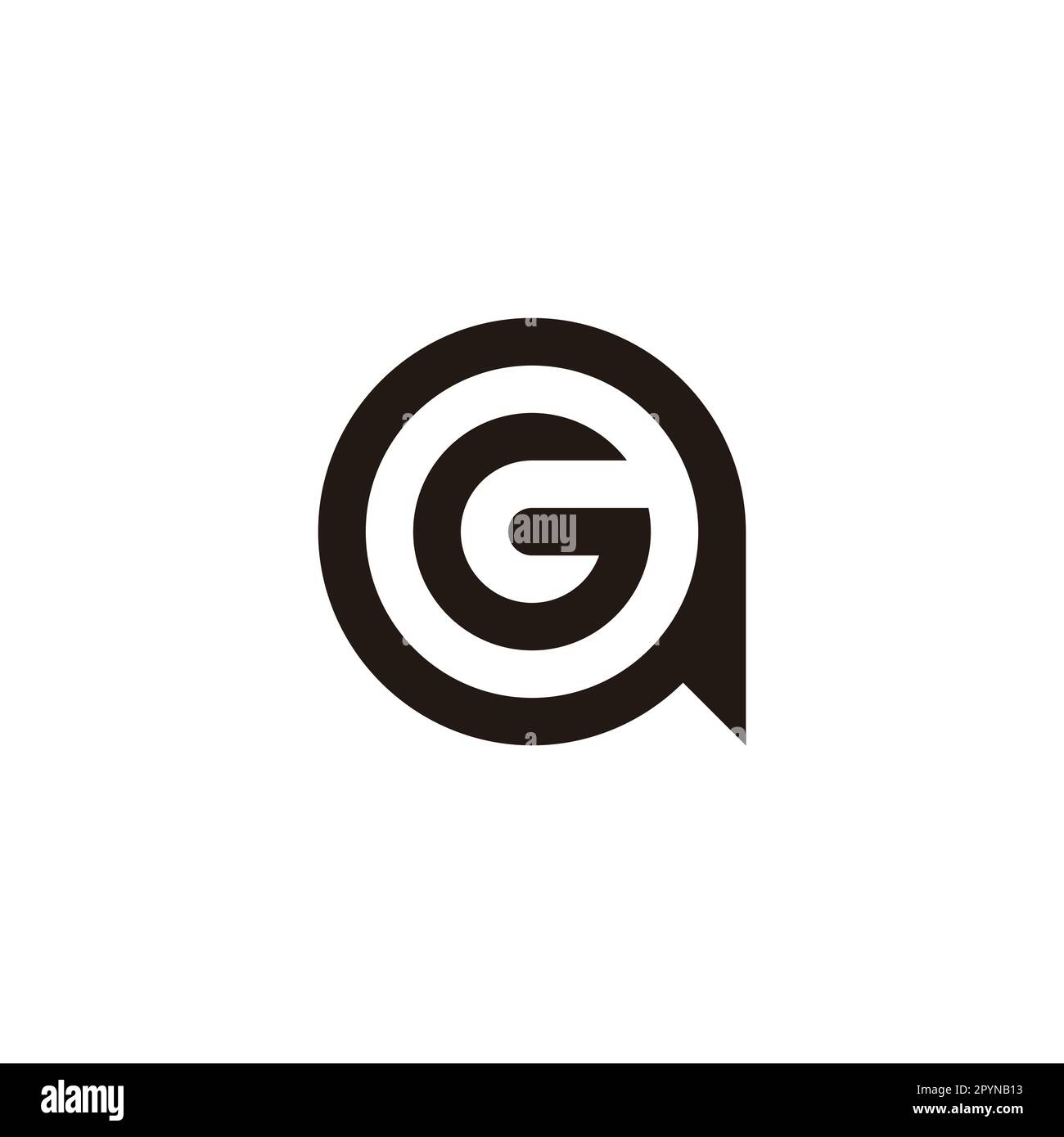 Letter G in message, circle geometric symbol simple logo vector Stock ...