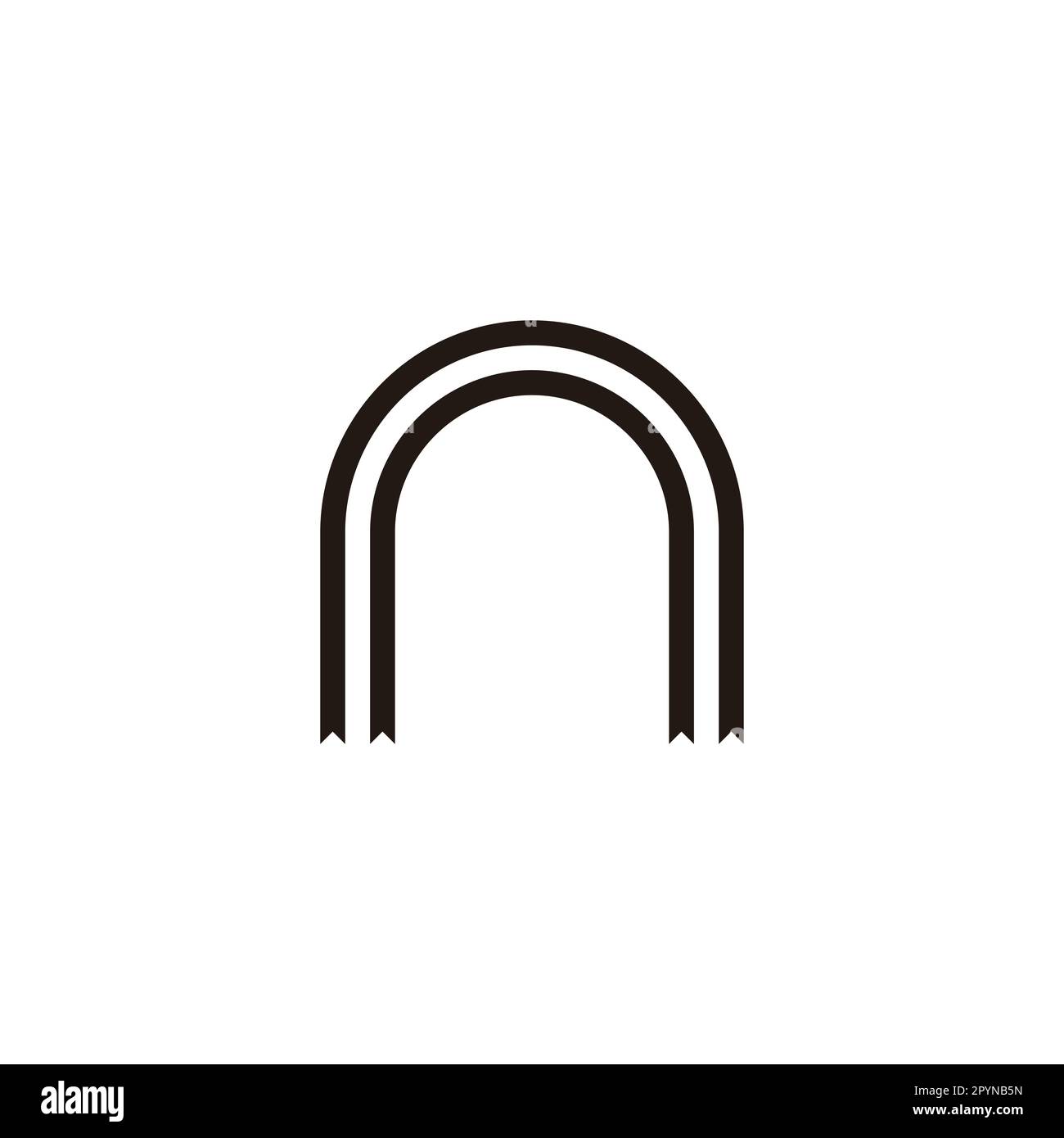 Letter n ribbon, lines geometric symbol simple logo vector Stock Vector ...