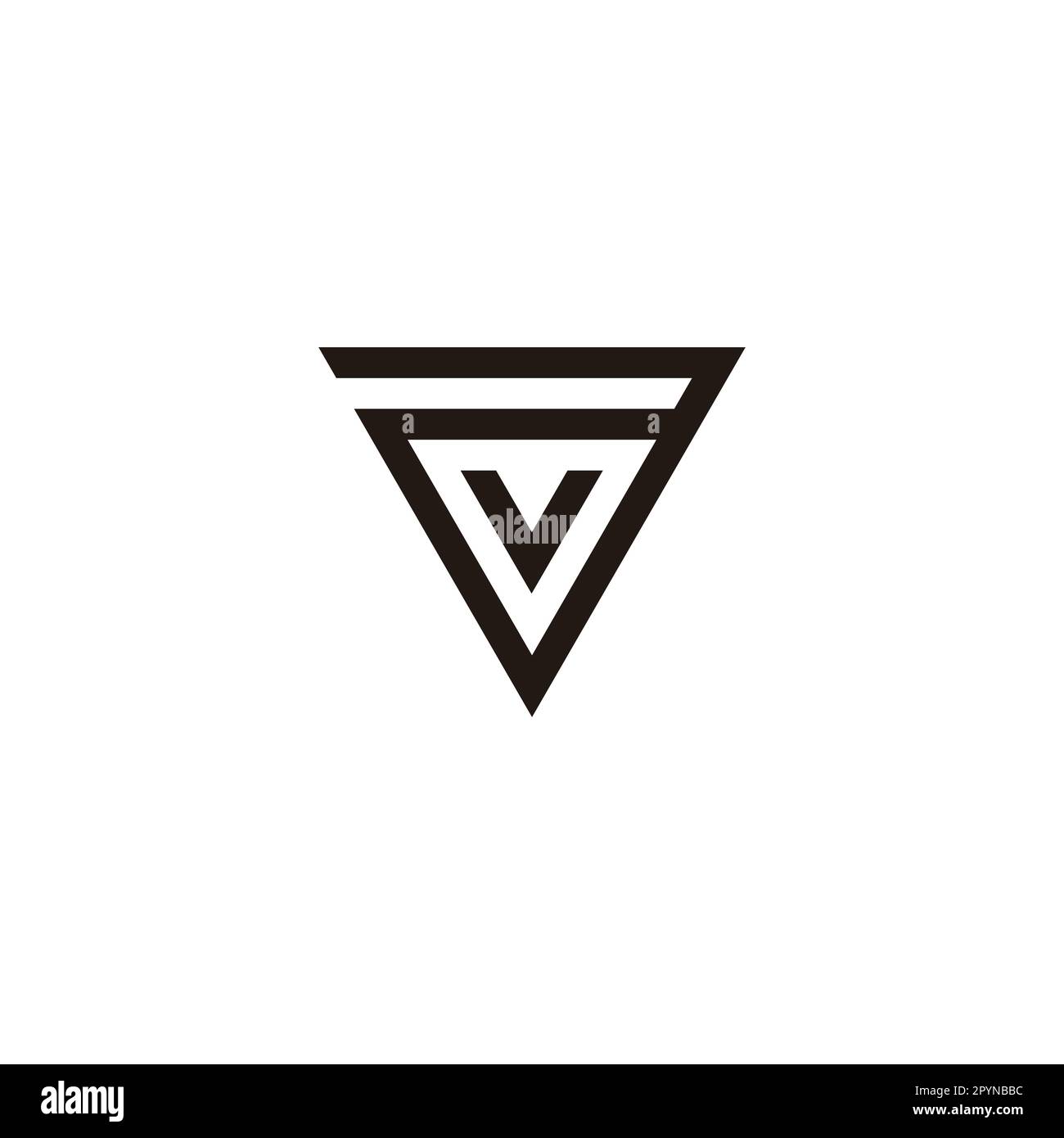 Letter V in a, triangle geometric symbol simple logo vector Stock ...