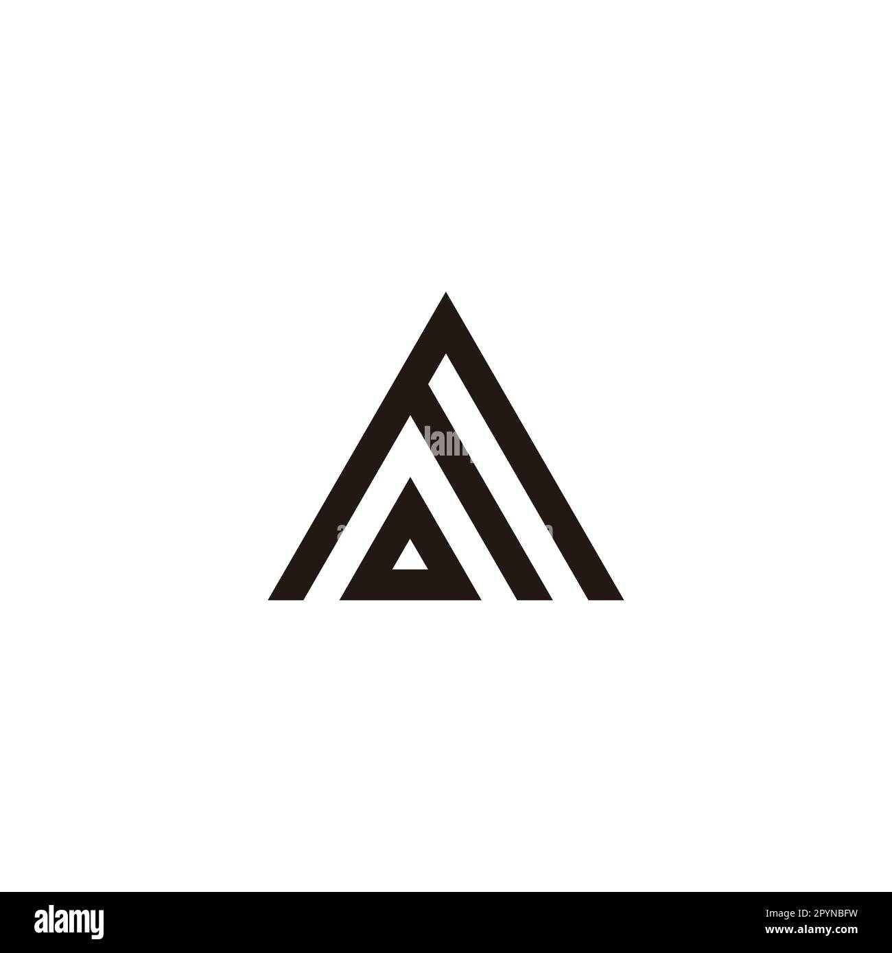 Letter o and M triangle geometric symbol simple logo vector Stock ...