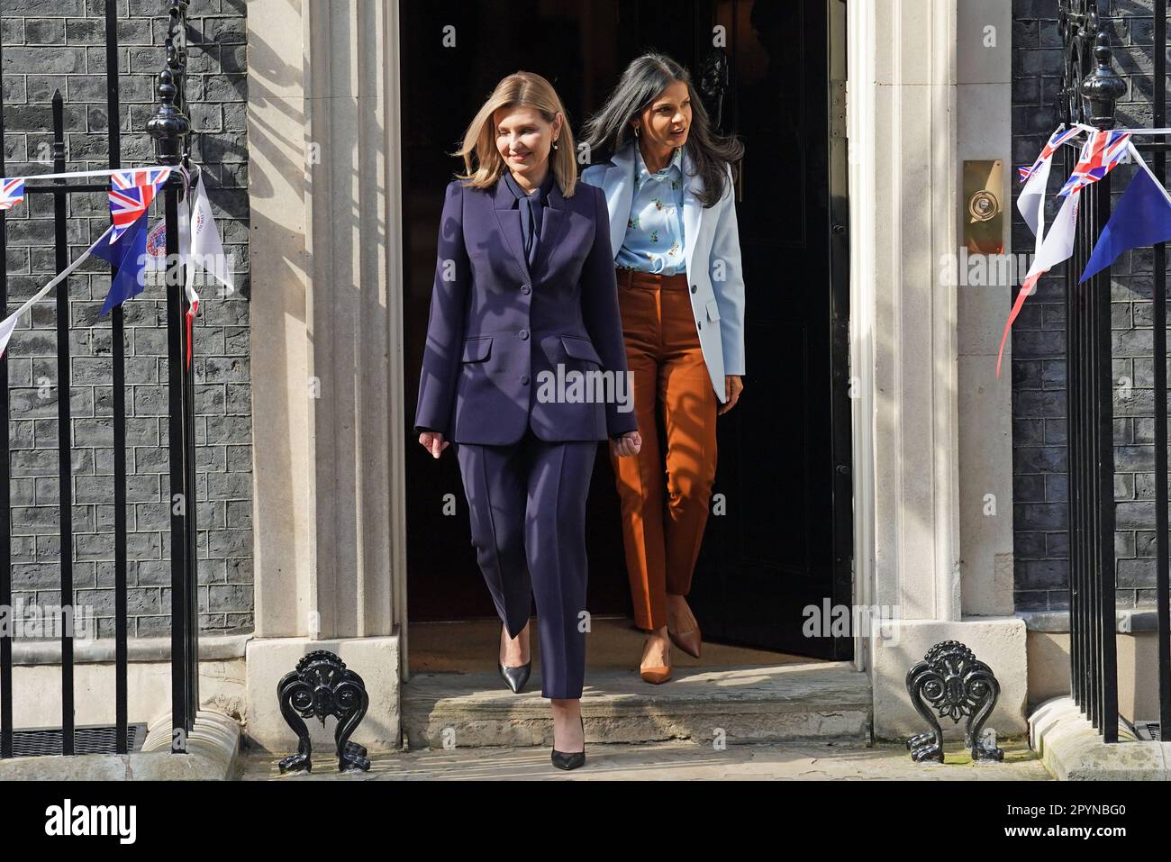 Rishi Sunak's wife Akshata Murty (right) and First Lady of Ukraine ...
