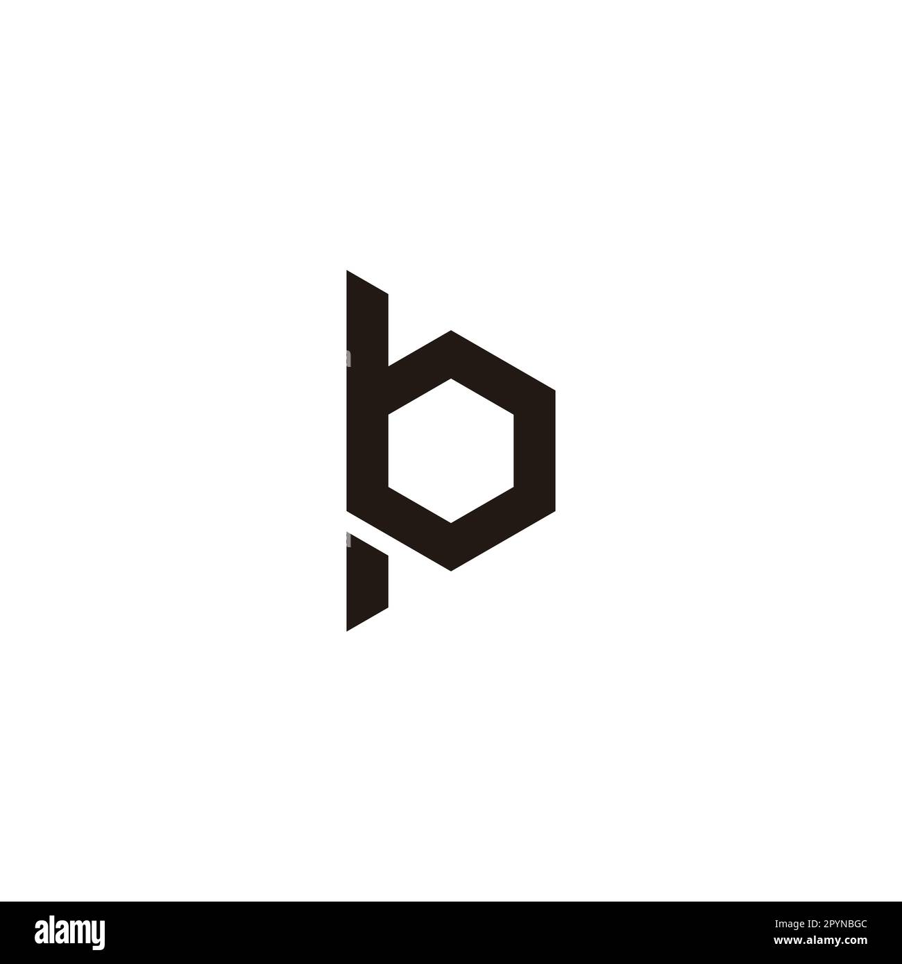 Letter b and p hexagon geometric symbol simple logo vector Stock Vector ...