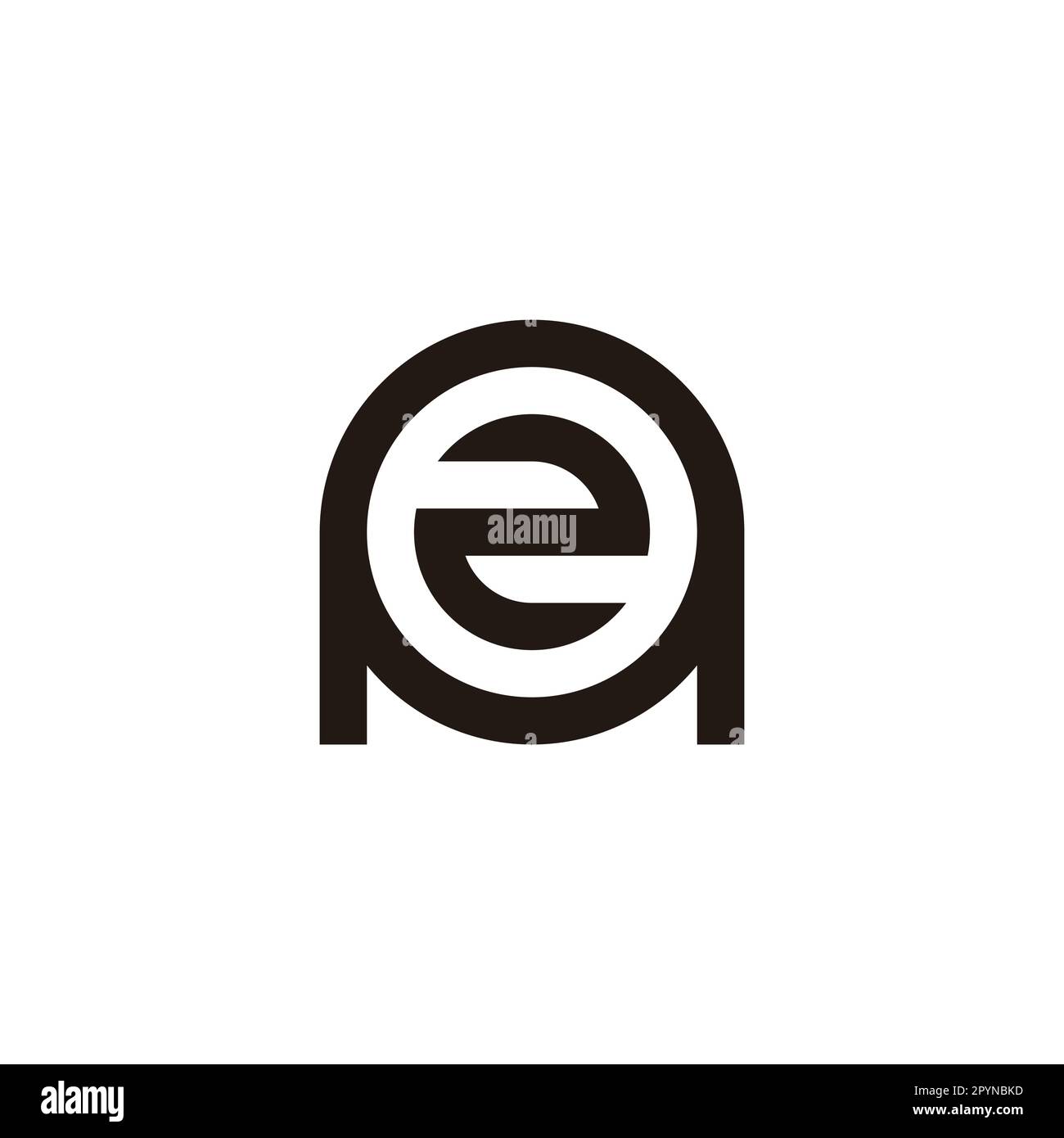 Number 2 letter A, circle geometric symbol simple logo vector Stock ...