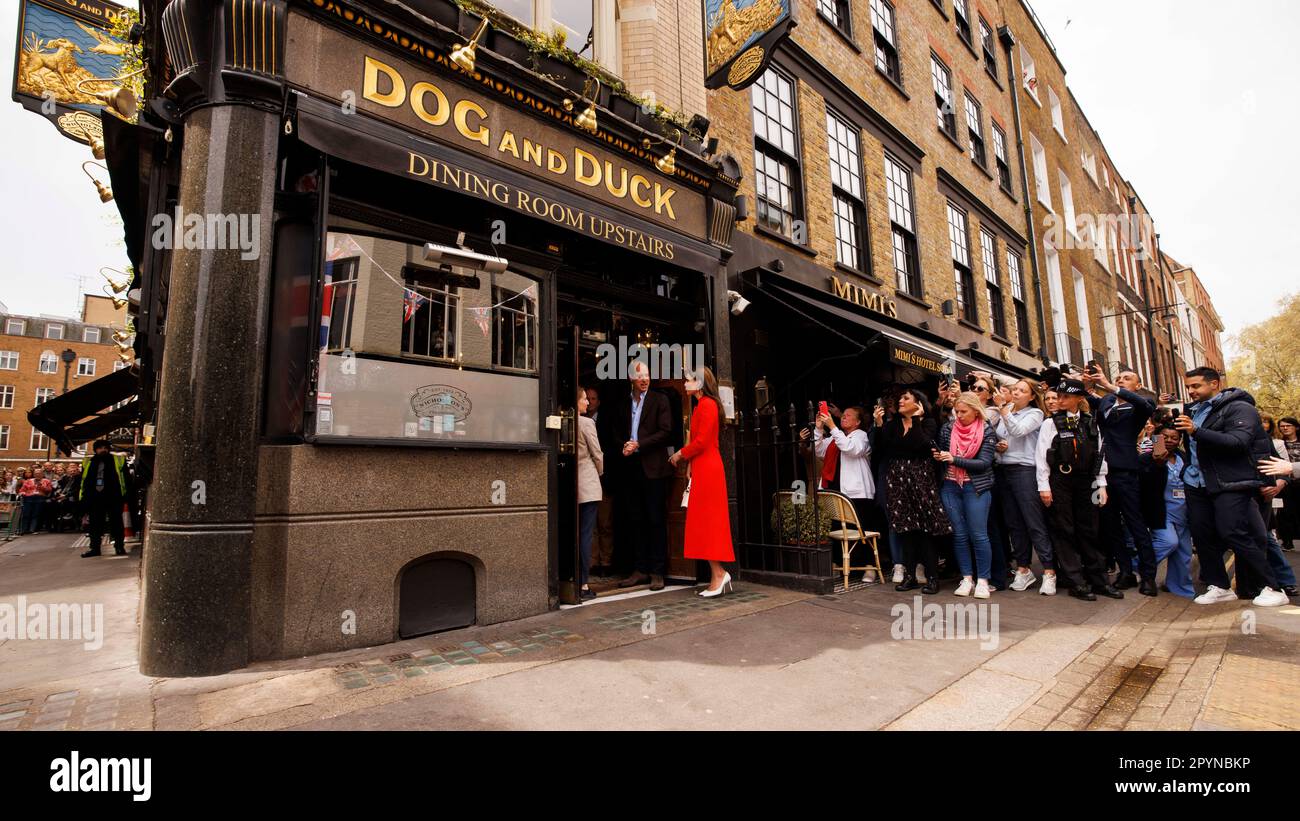 William, Prince of Wales and Catherine, Princess of Wales leave the Dog ...