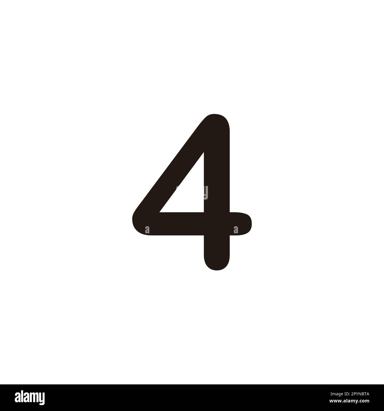 Number 4 curve geometric symbol simple logo vector Stock Vector Image ...