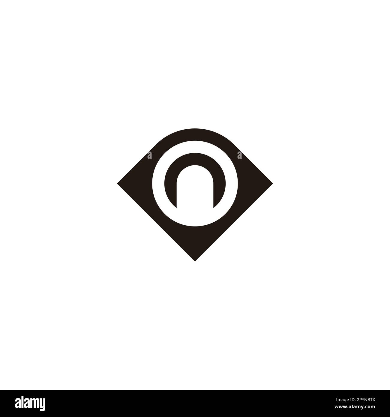 Letter n in diamond, circle geometric symbol simple logo vector Stock ...