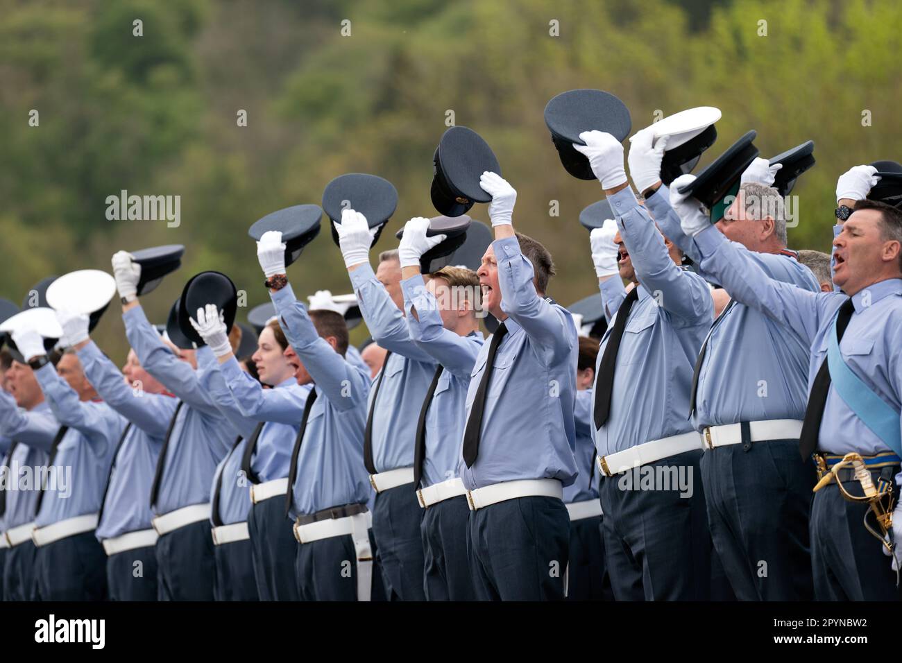 Personnel from the Royal Air Force rehearse for the coronation ...
