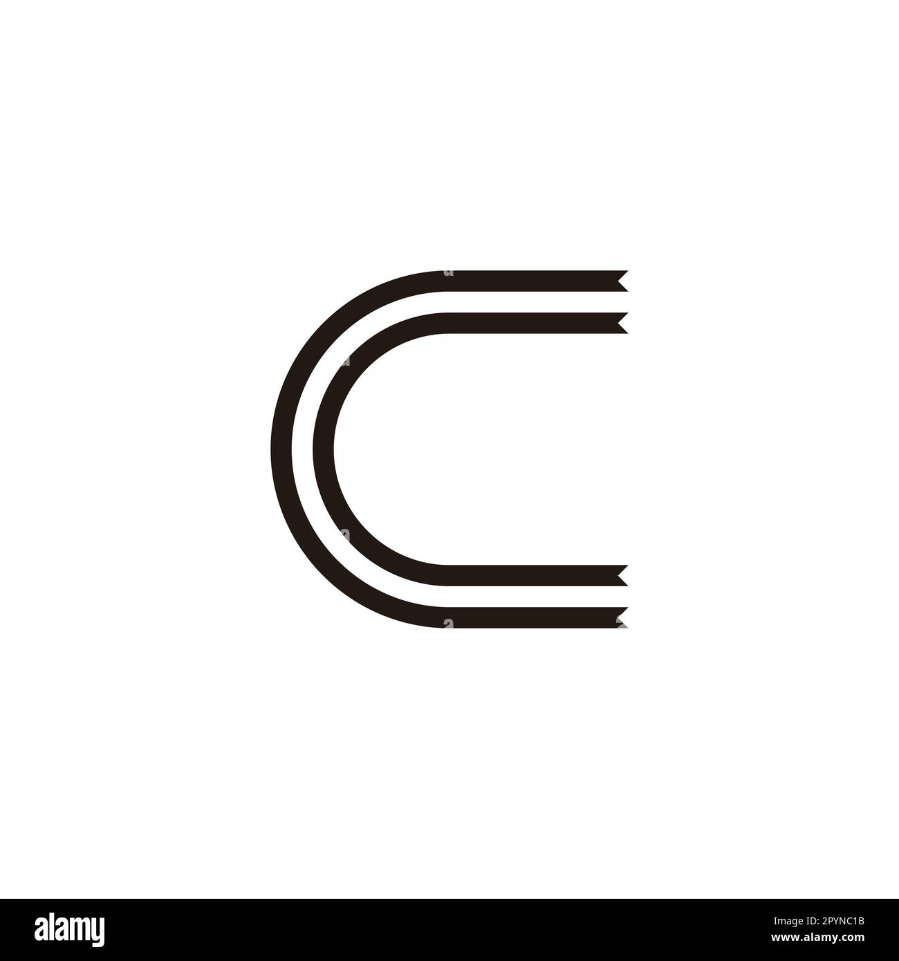 Letter C ribbon, lines geometric symbol simple logo vector Stock Vector ...