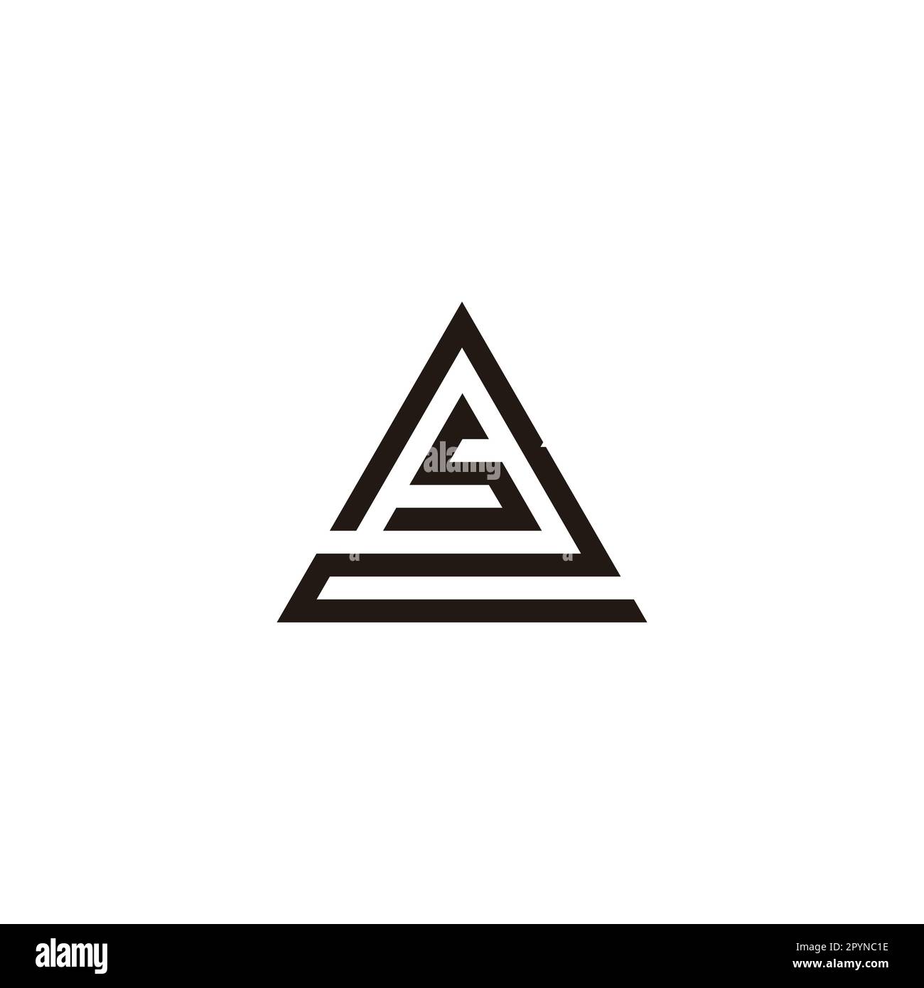 Letter S in 2, triangle geometric symbol simple logo vector Stock ...