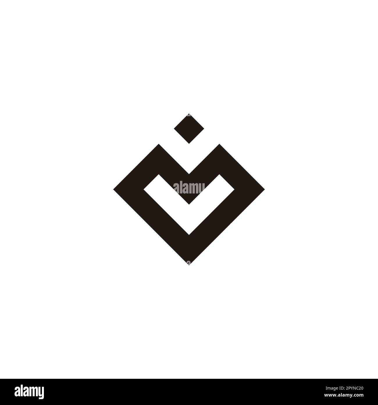 Letter V heart, square geometric symbol simple logo vector Stock Vector ...