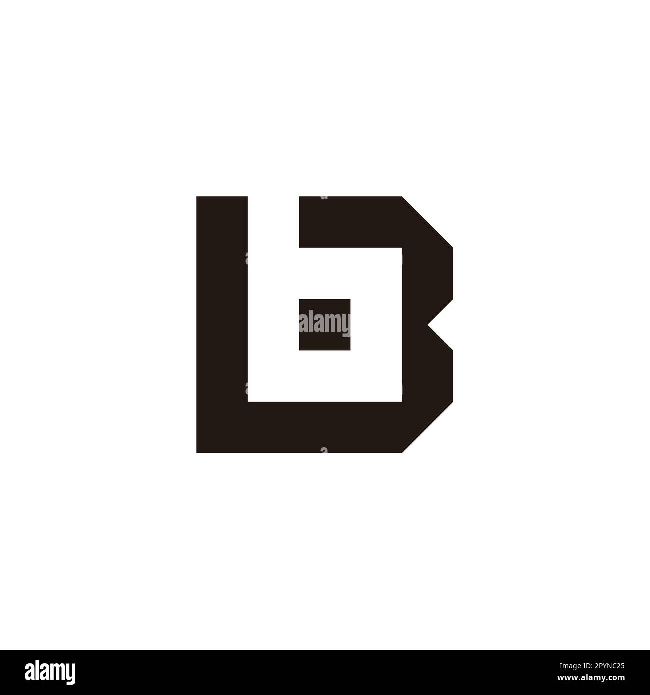 Letter b in B, square geometric symbol simple logo vector Stock Vector ...