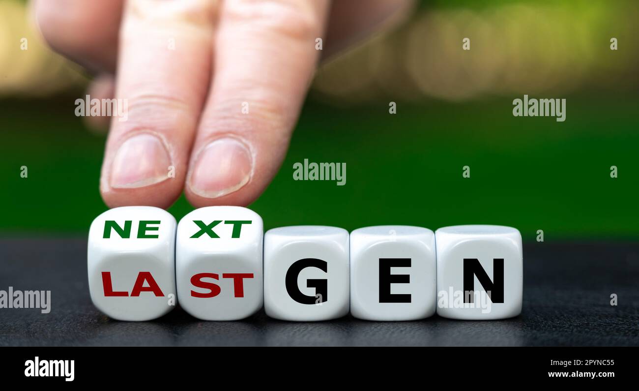 Symbol for the next generation. Hand turns dice and changes the ...