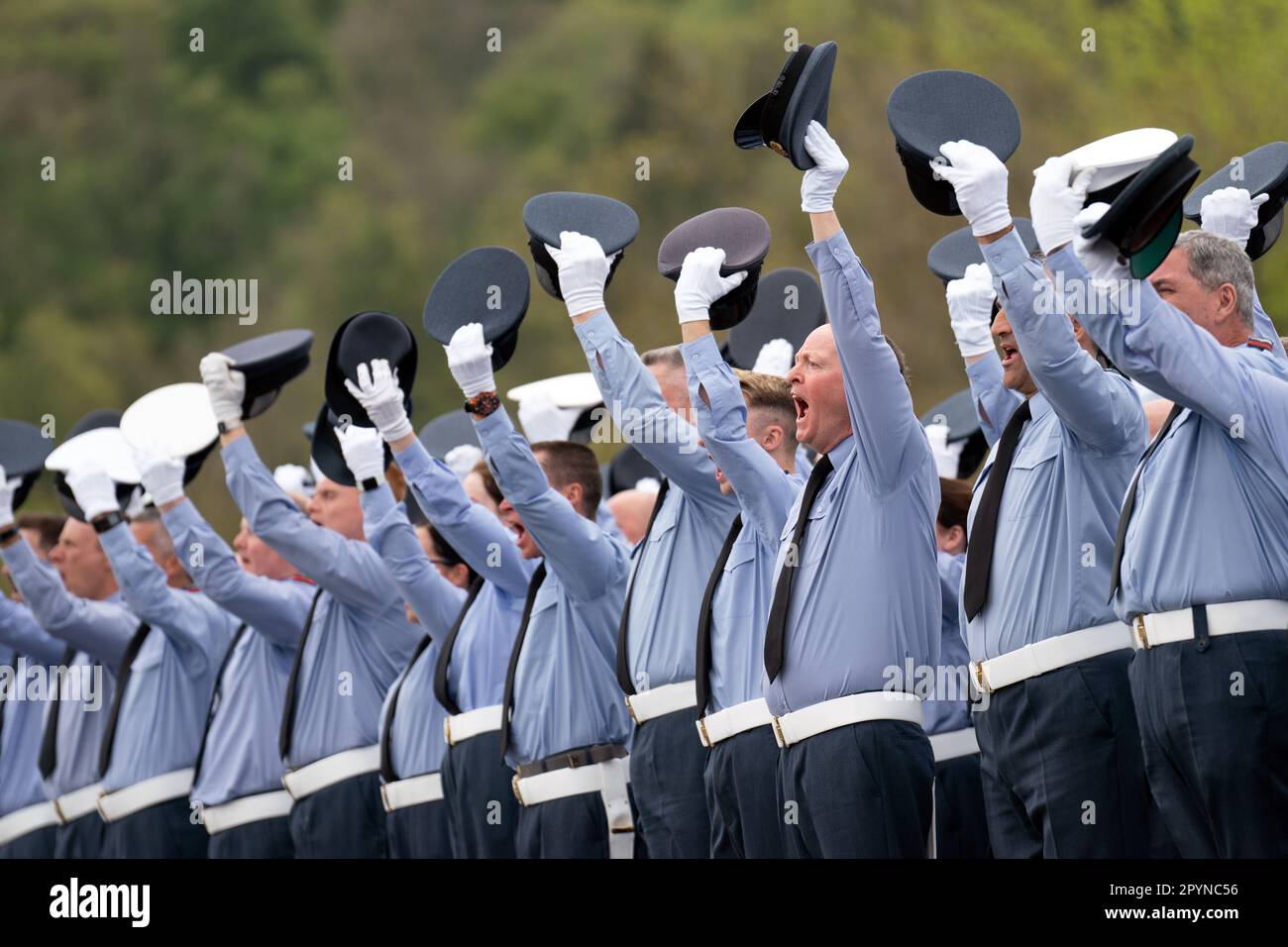 Personnel from the Royal Air Force rehearse for the coronation ...