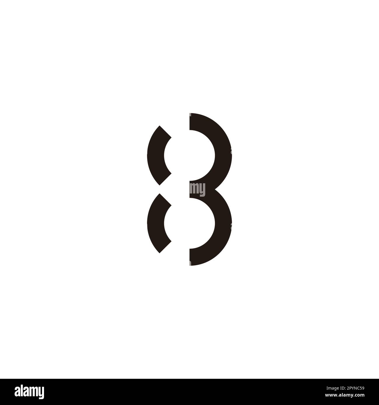 Number 8 and 3 geometric symbol simple logo vector Stock Vector Image ...