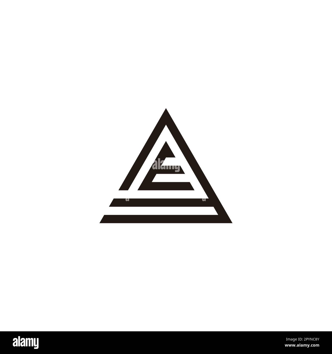 Letter E in 3, triangle geometric symbol simple logo vector Stock ...