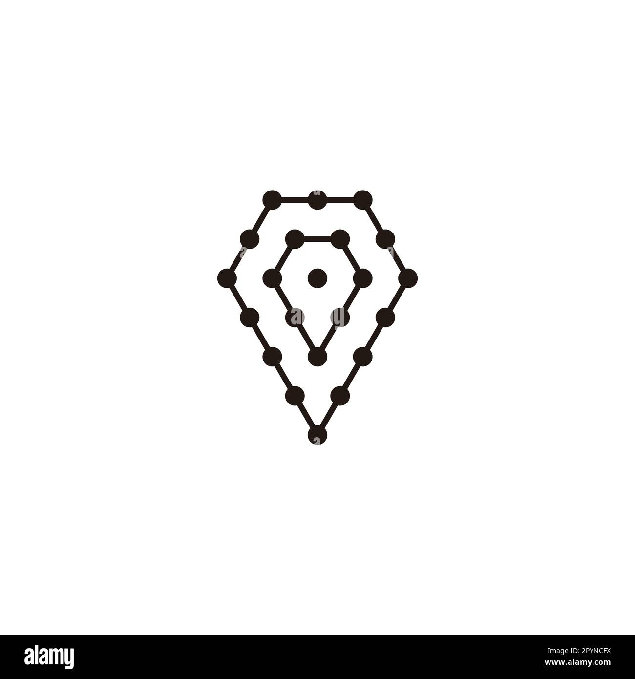 Diamond, molecules, double lines geometric symbol simple logo vector ...