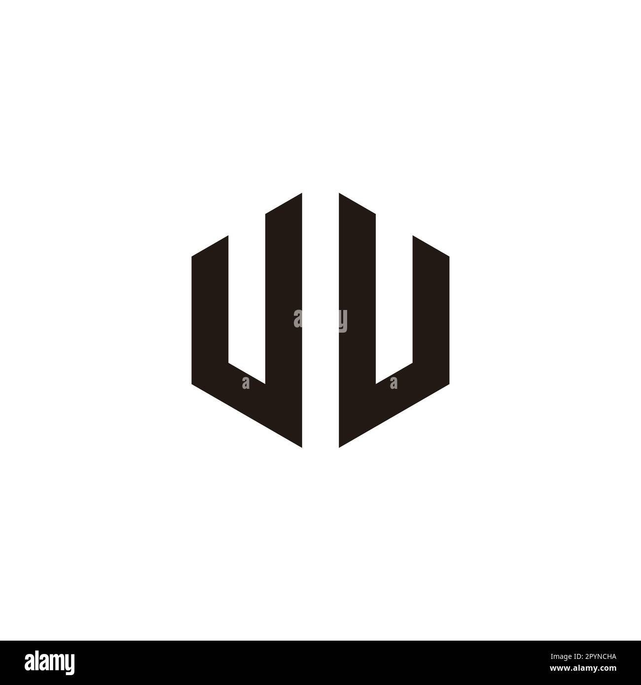 Letters u, hexagon line geometric symbol simple logo vector Stock ...