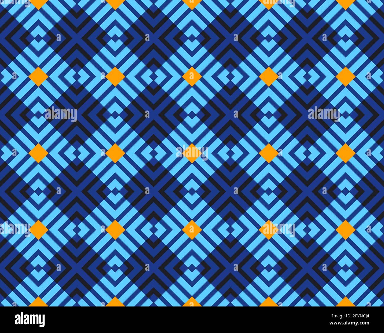 A digital render of an abstract vibrant blue seamless pattern for ...