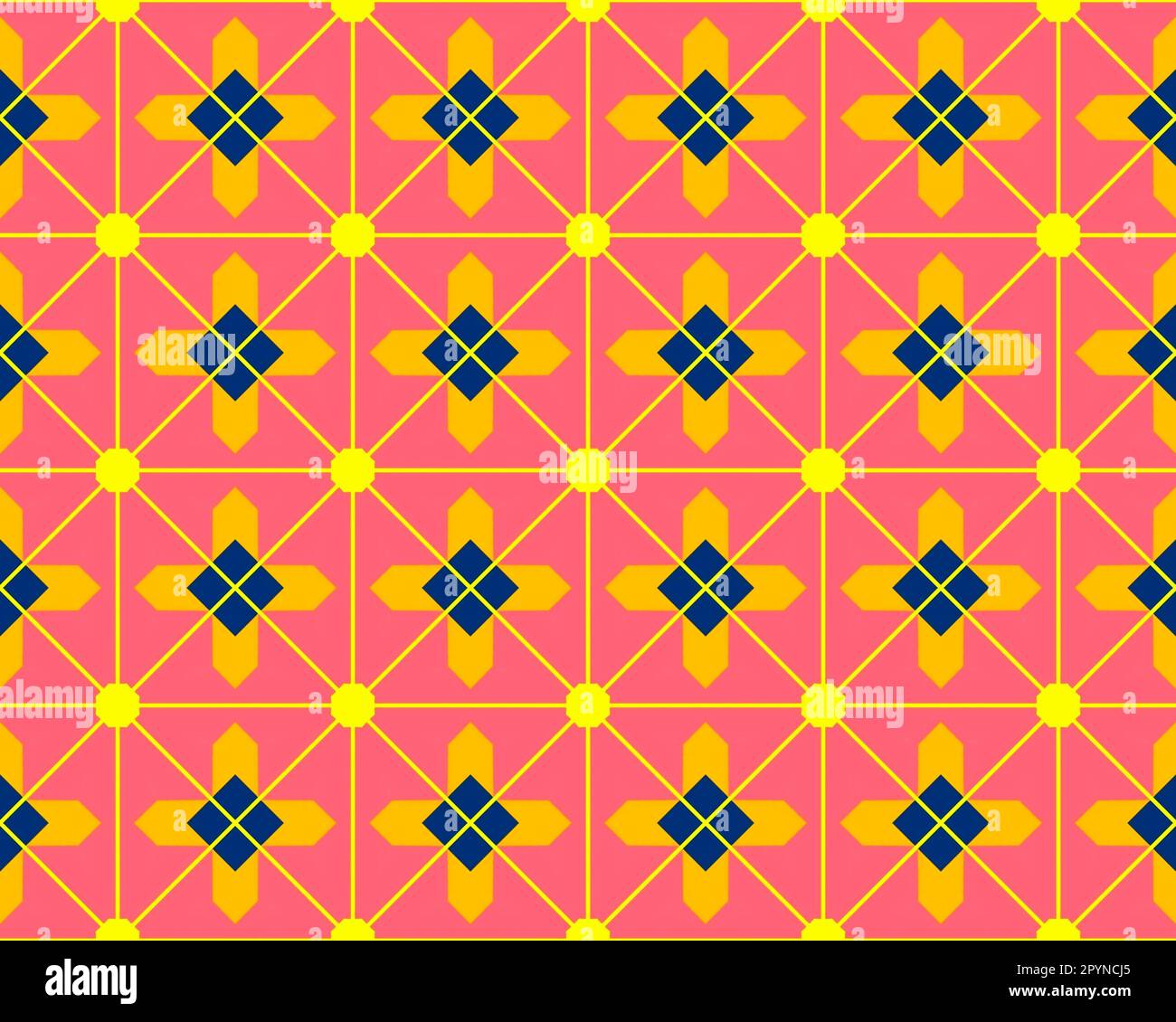 A digital render of an abstract vibrant seamless pattern for wallpapers ...