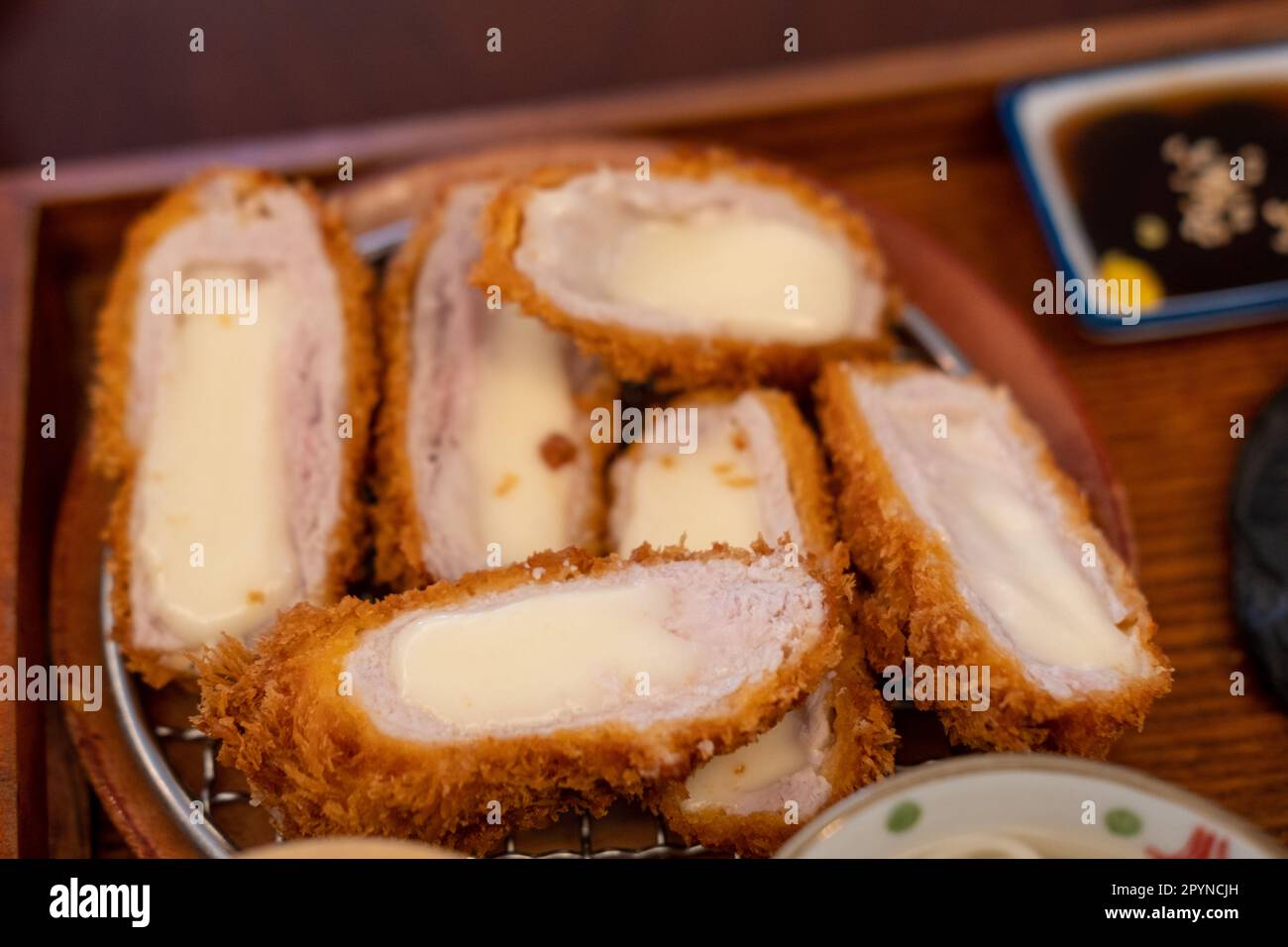 Tonkatsu, Fried Pork with cheese serve on plate in restaurant Stock ...