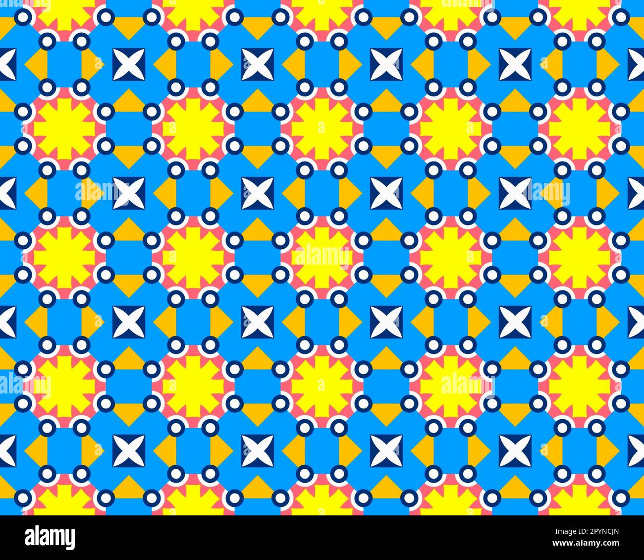 A digital render of an abstract vibrant seamless pattern for wallpapers ...