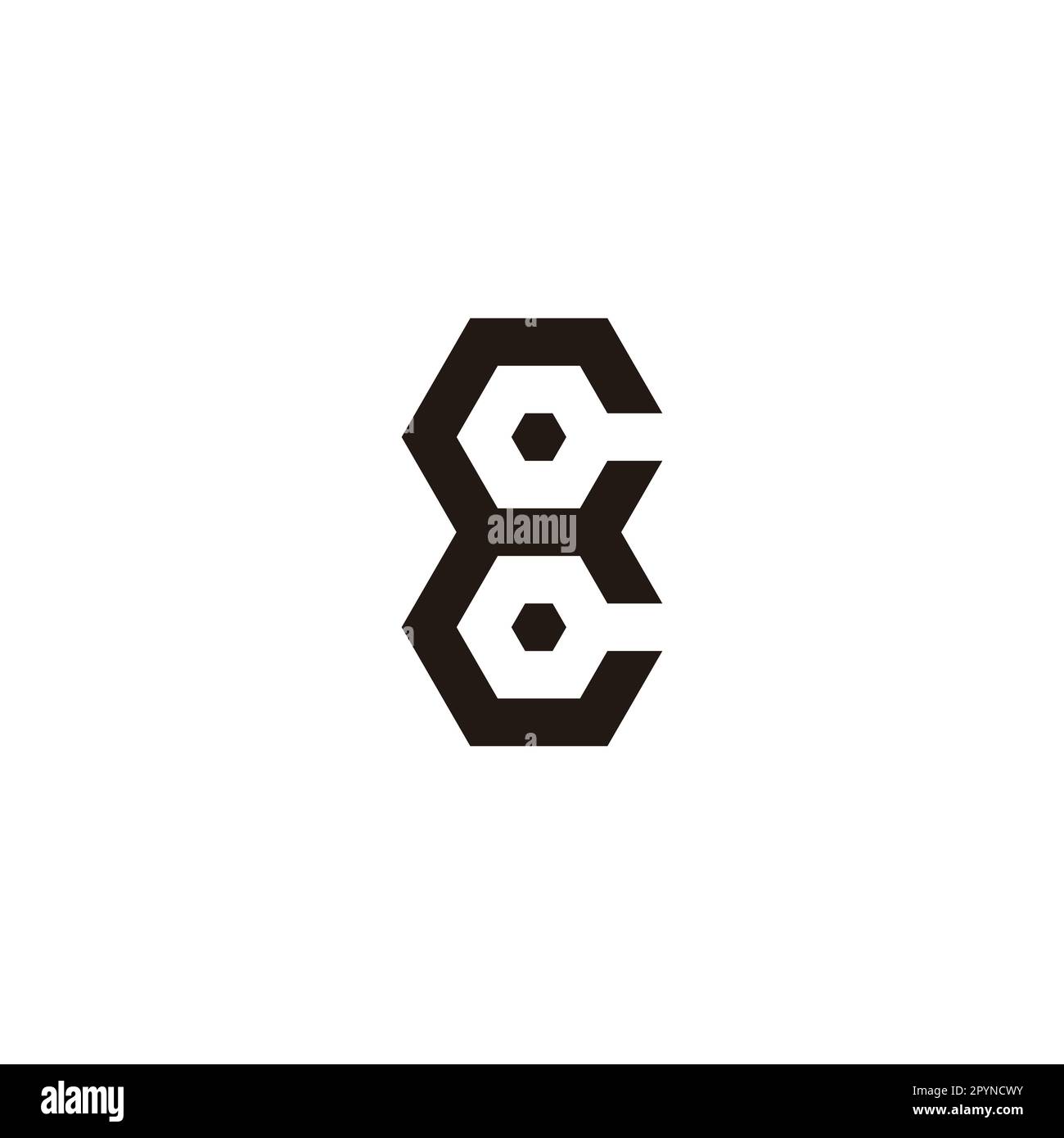 Letter E number 8 hexagon geometric symbol simple logo vector Stock ...