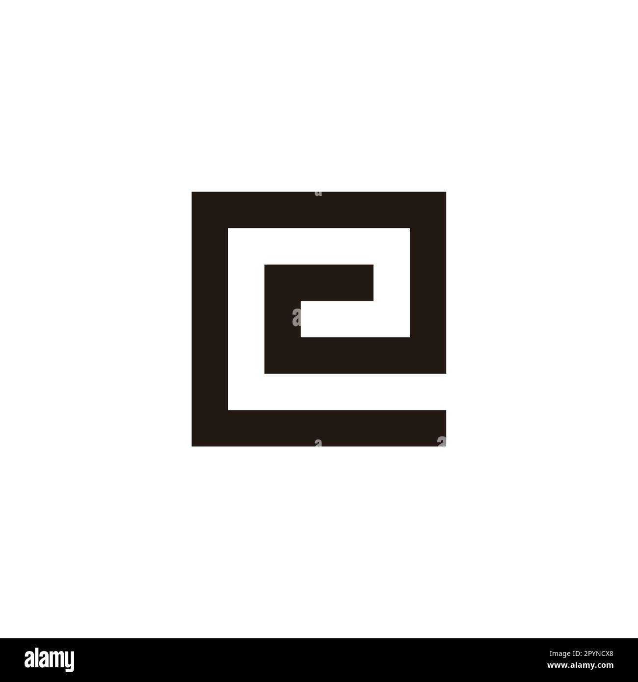 Letter e square, round geometric symbol simple logo vector Stock Vector ...